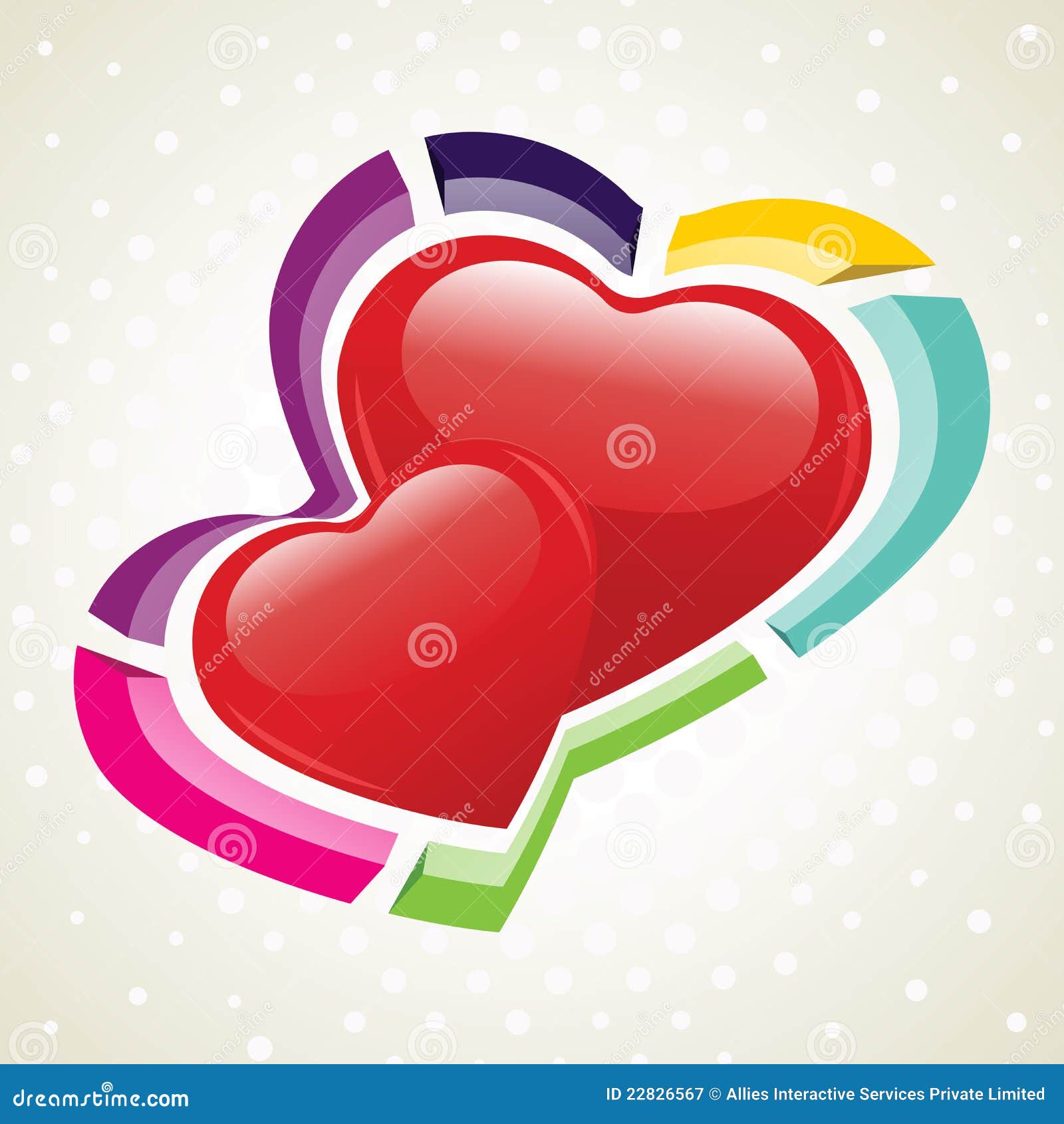 Vector Illustration of Two Heart Shapes Stock Vector - Illustration of ...
