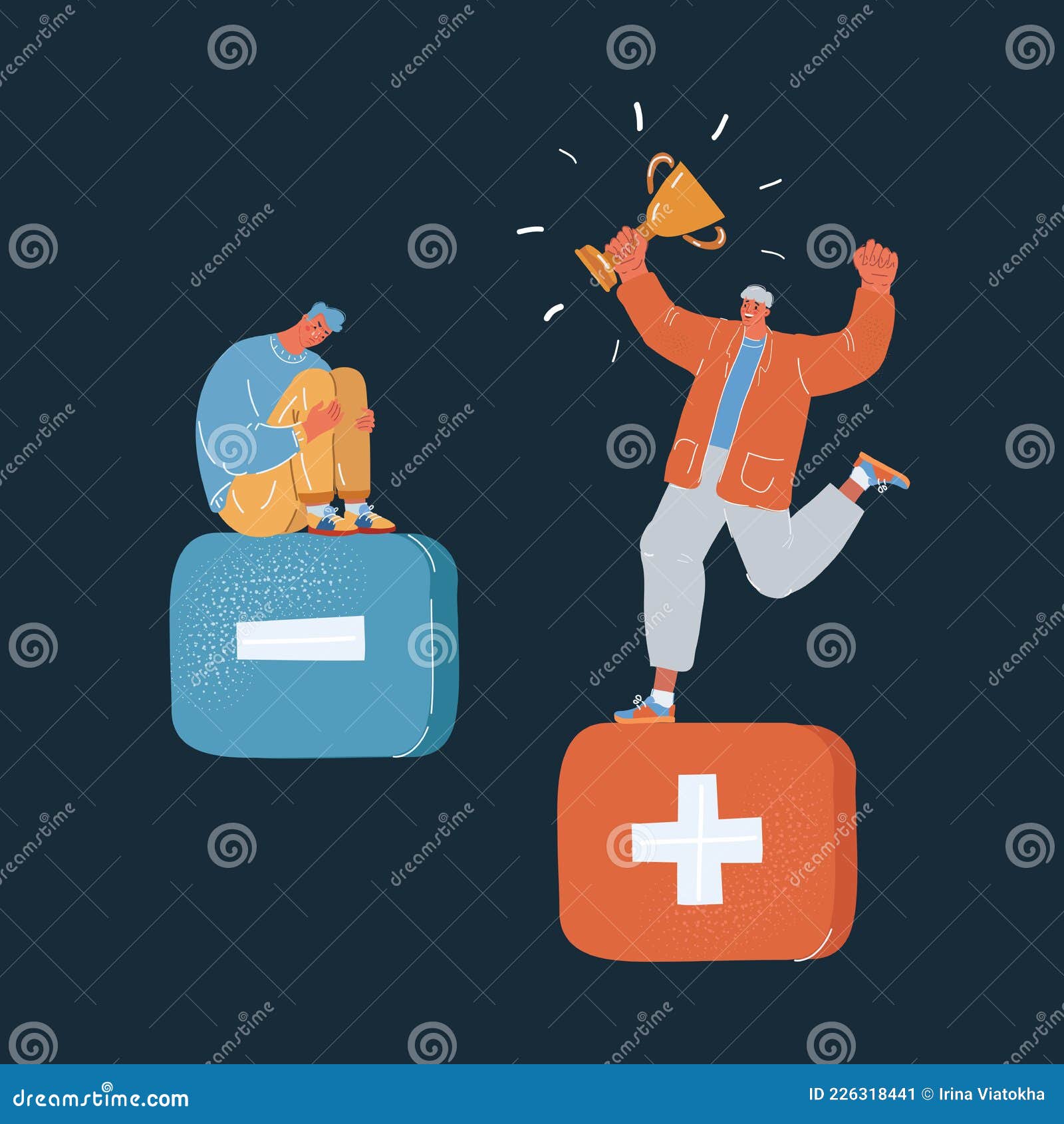 Vector Illustration of Two Man Negative and Angry, the Second One ...