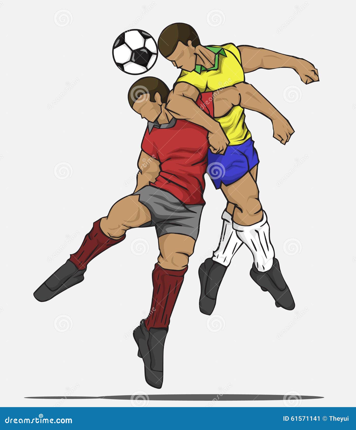 Vector Illustration Two Players Fighting for the Ball Stock Vector ...