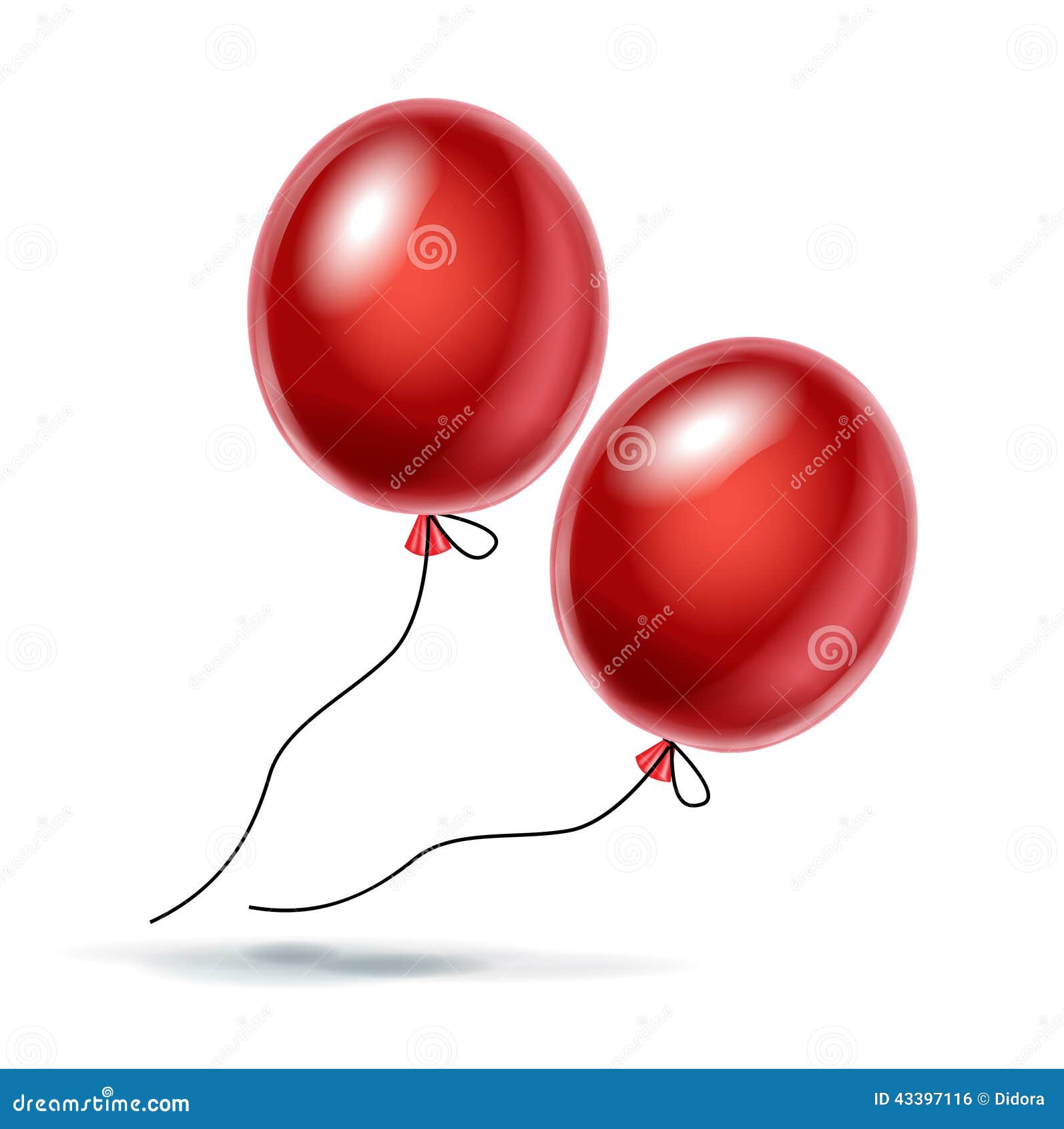 Vector Illustration of Two Red Balloon on White Stock Illustration ...