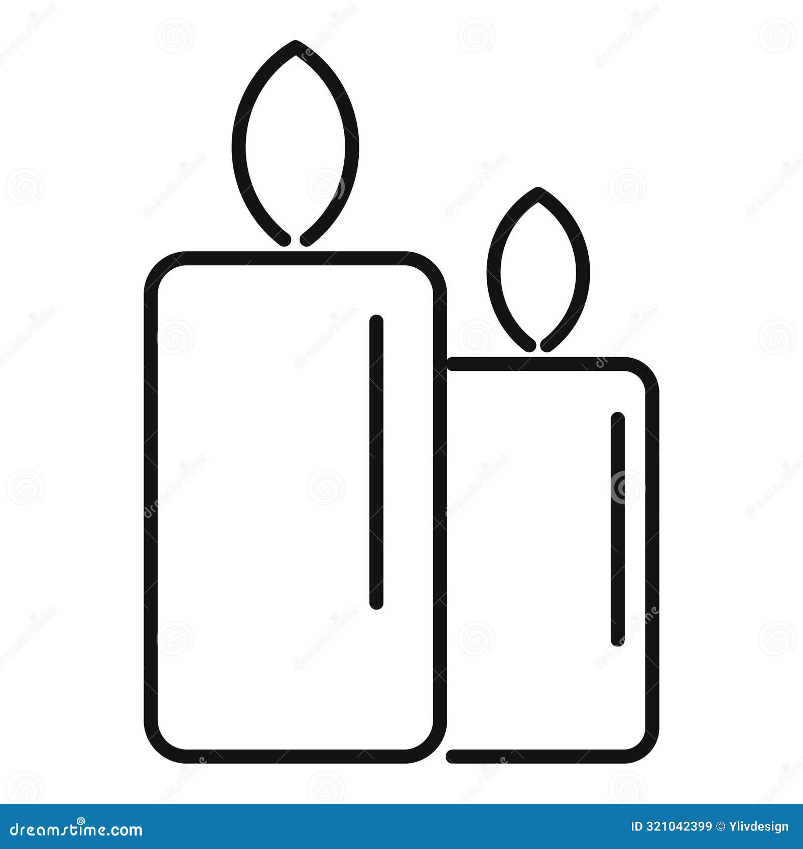 Vector Illustration of Two Simple Candles Stock Vector - Illustration ...