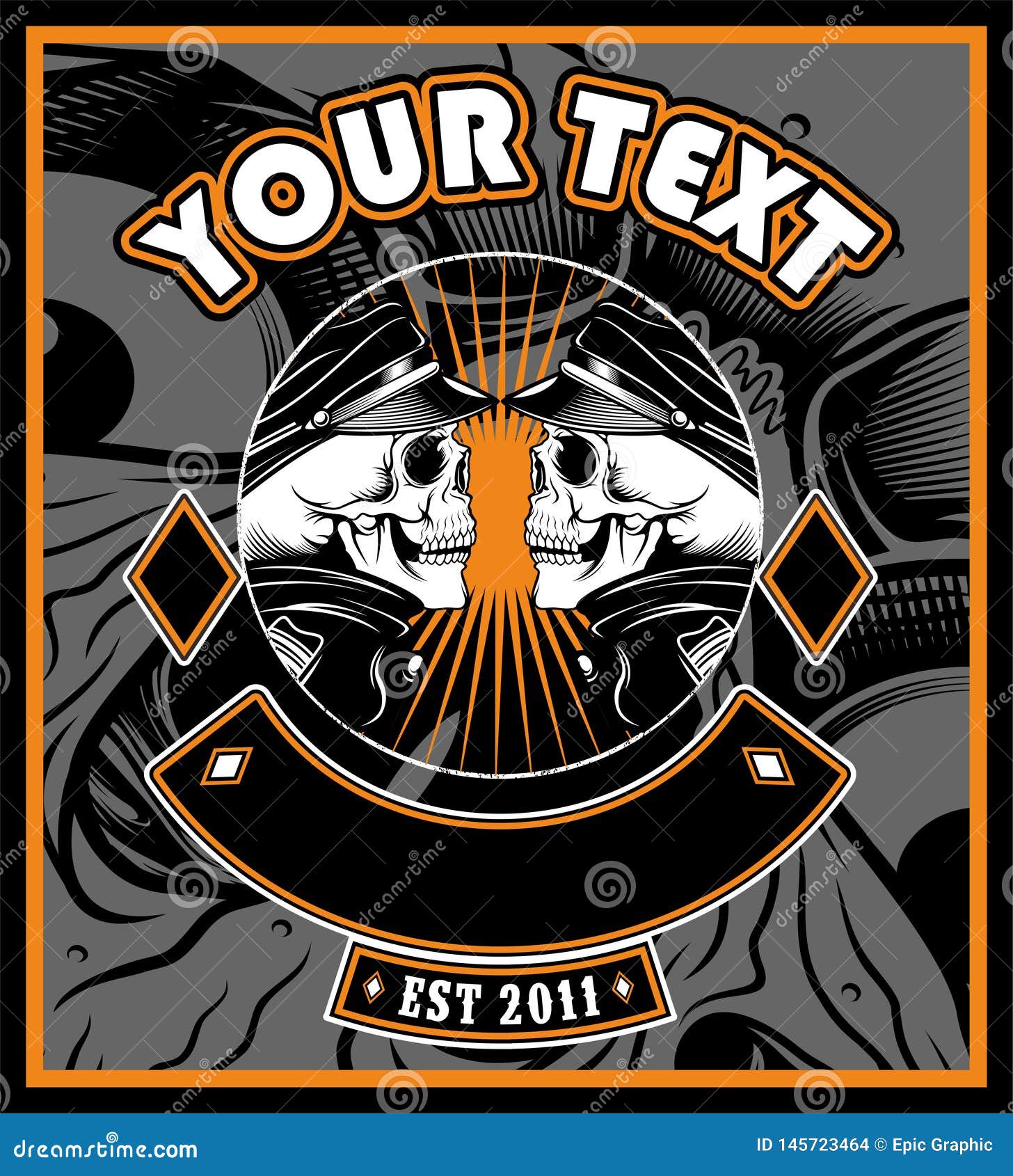 Vector Illustration Of Two Skulls | CartoonDealer.com #145723464