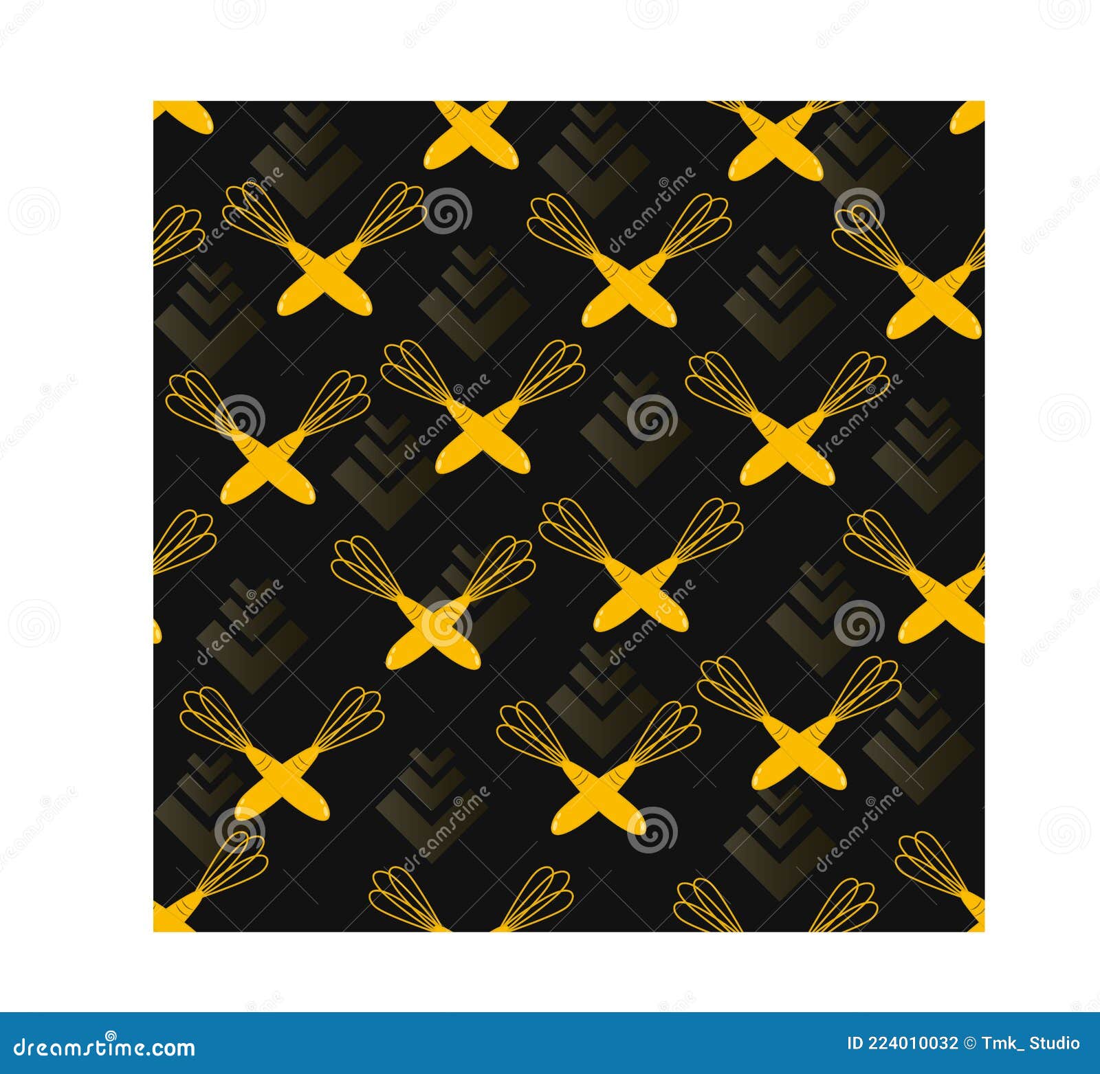 Vector Illustration of Two Whisk Pattern Gold and Black Stock Vector ...