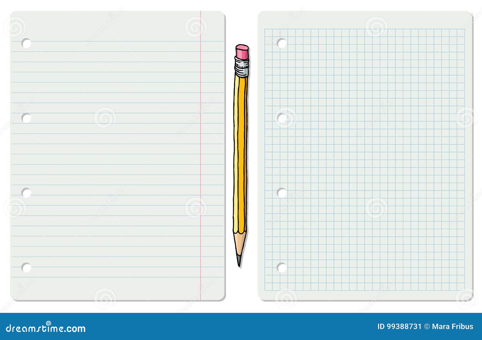 Notebook School Paper Sheets Stock Vector - Illustration of notebook ...