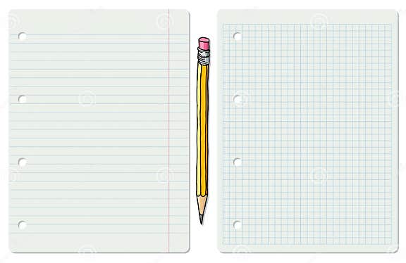 Notebook School Paper Sheets Stock Vector - Illustration of notebook ...