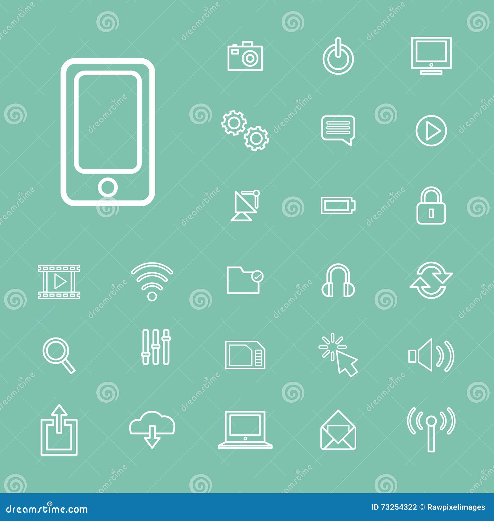 Vector Illustration UI Technology Icon Concept Stock Illustration ...