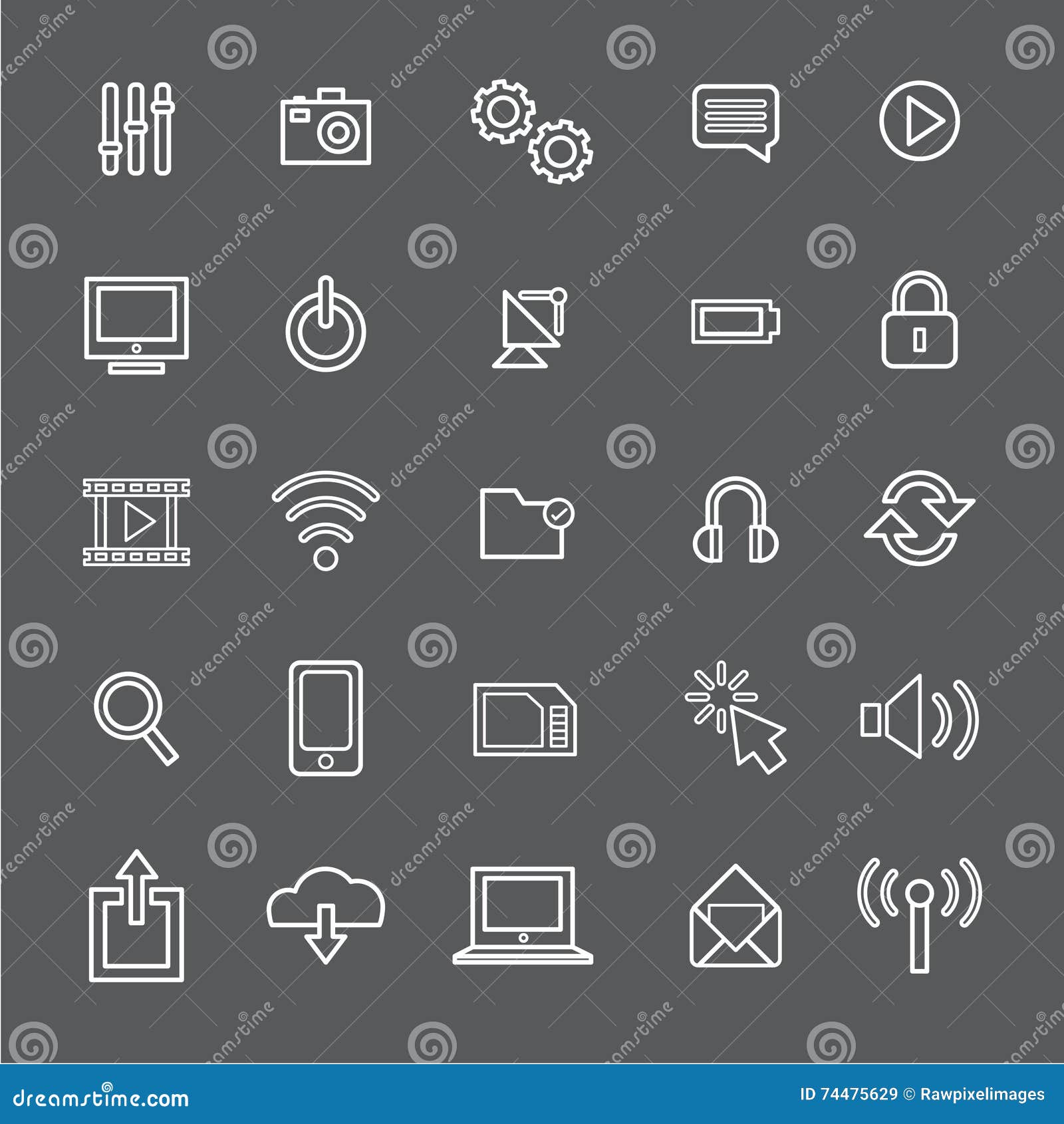 Vector Illustration UI Technology Icon Concept Stock Illustration ...