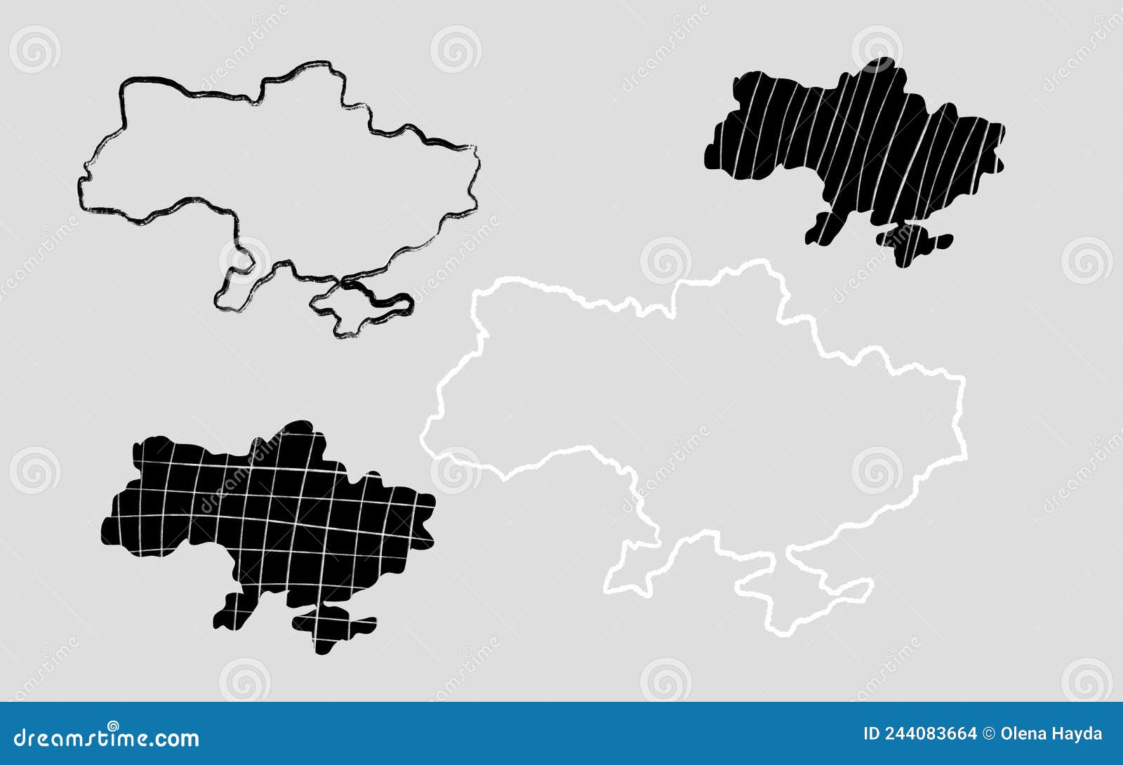 Vector Illustration Ukraine Map Stock Vector - Illustration of contour ...
