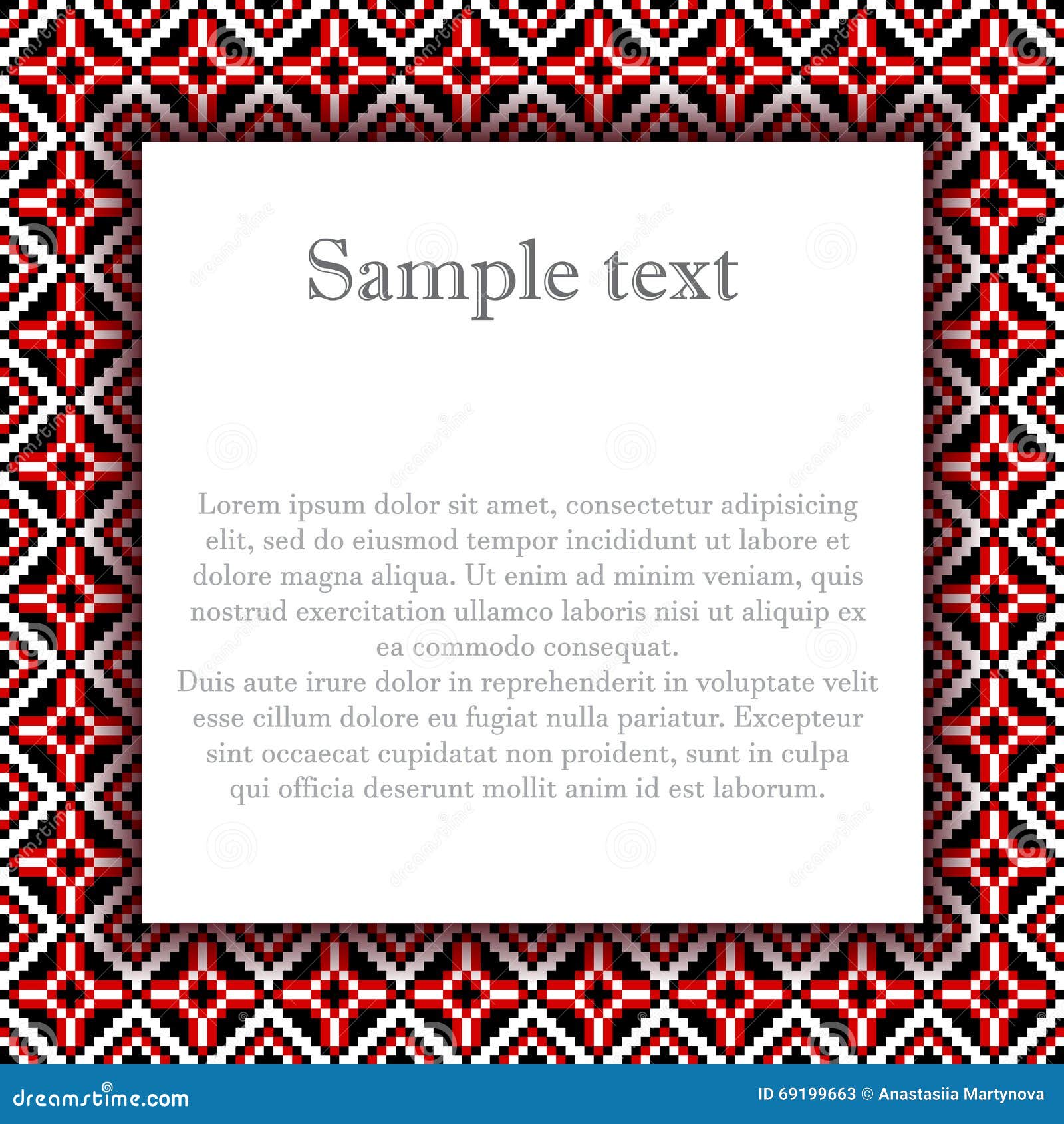 Folk Art Frame For Invitation Vector Illustration | CartoonDealer.com ...