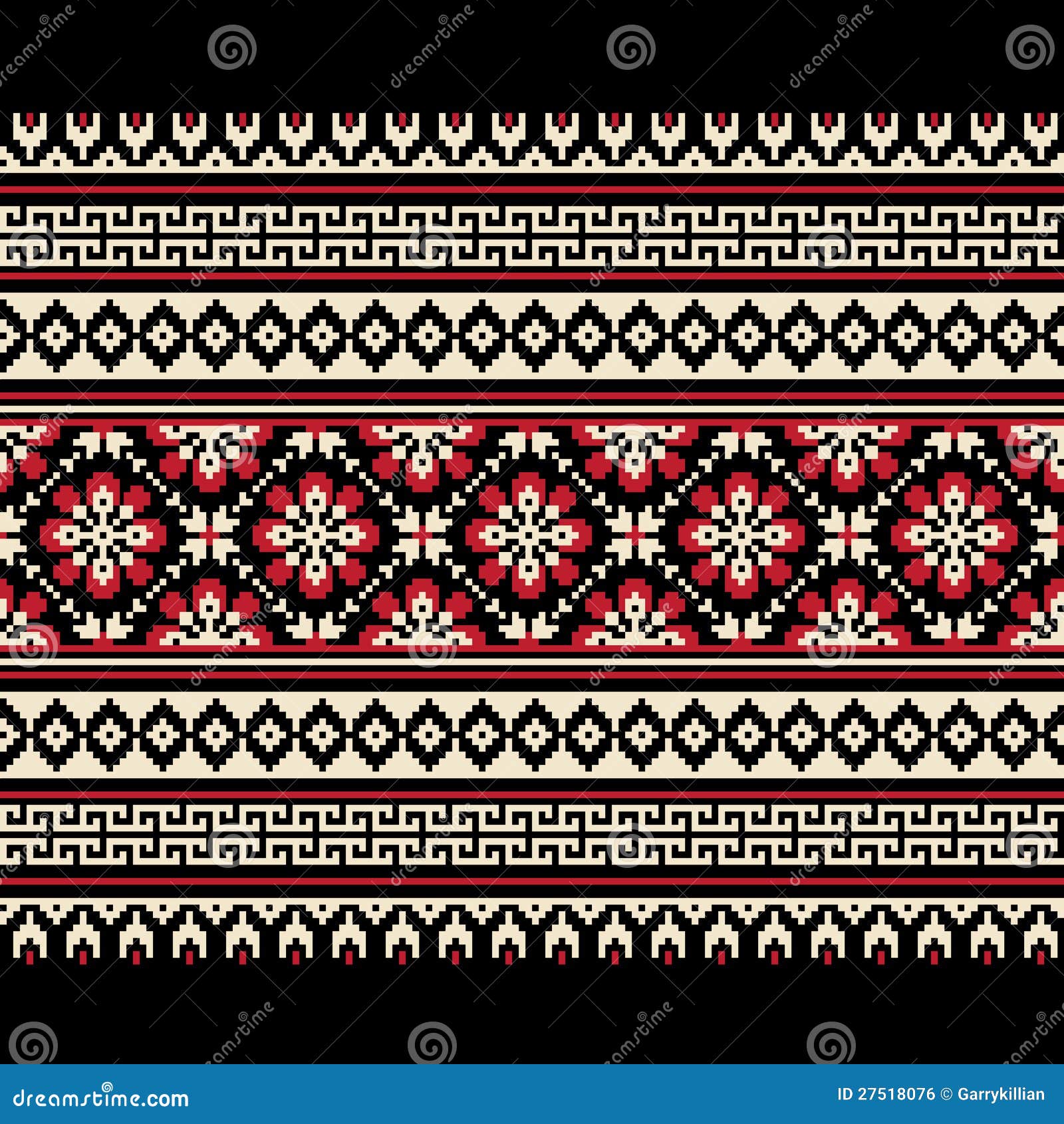 Vector Illustration of Ukrainian Seamless Pattern Stock Vector ...