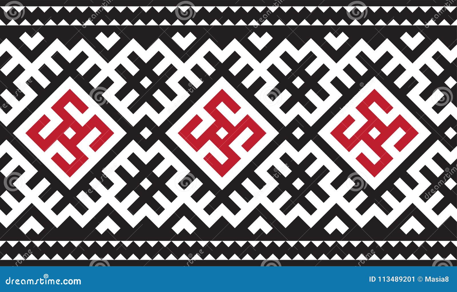 Ethnic Ukrainian Seamless Pattern Stock Illustration - Illustration of ...
