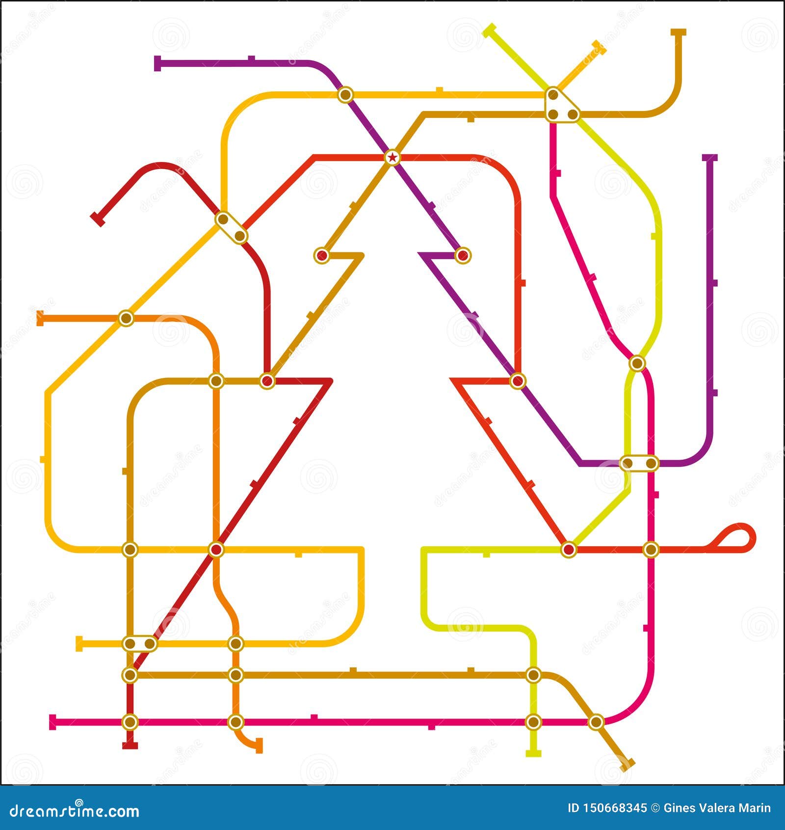 Underground Map in Christmas Tree Form. Blank. Stock Vector ...
