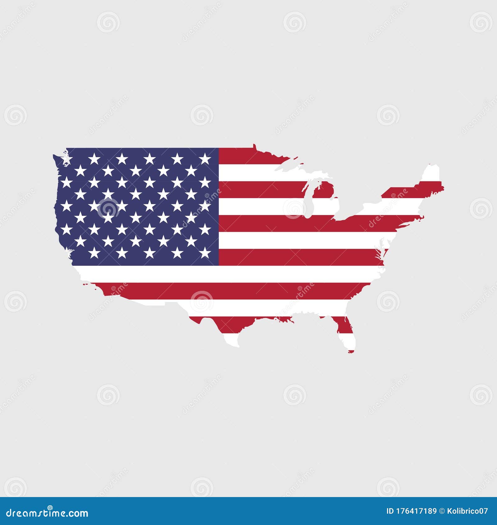 Vector Illustration of United States Flag Map. Vector Map. Stock Vector ...
