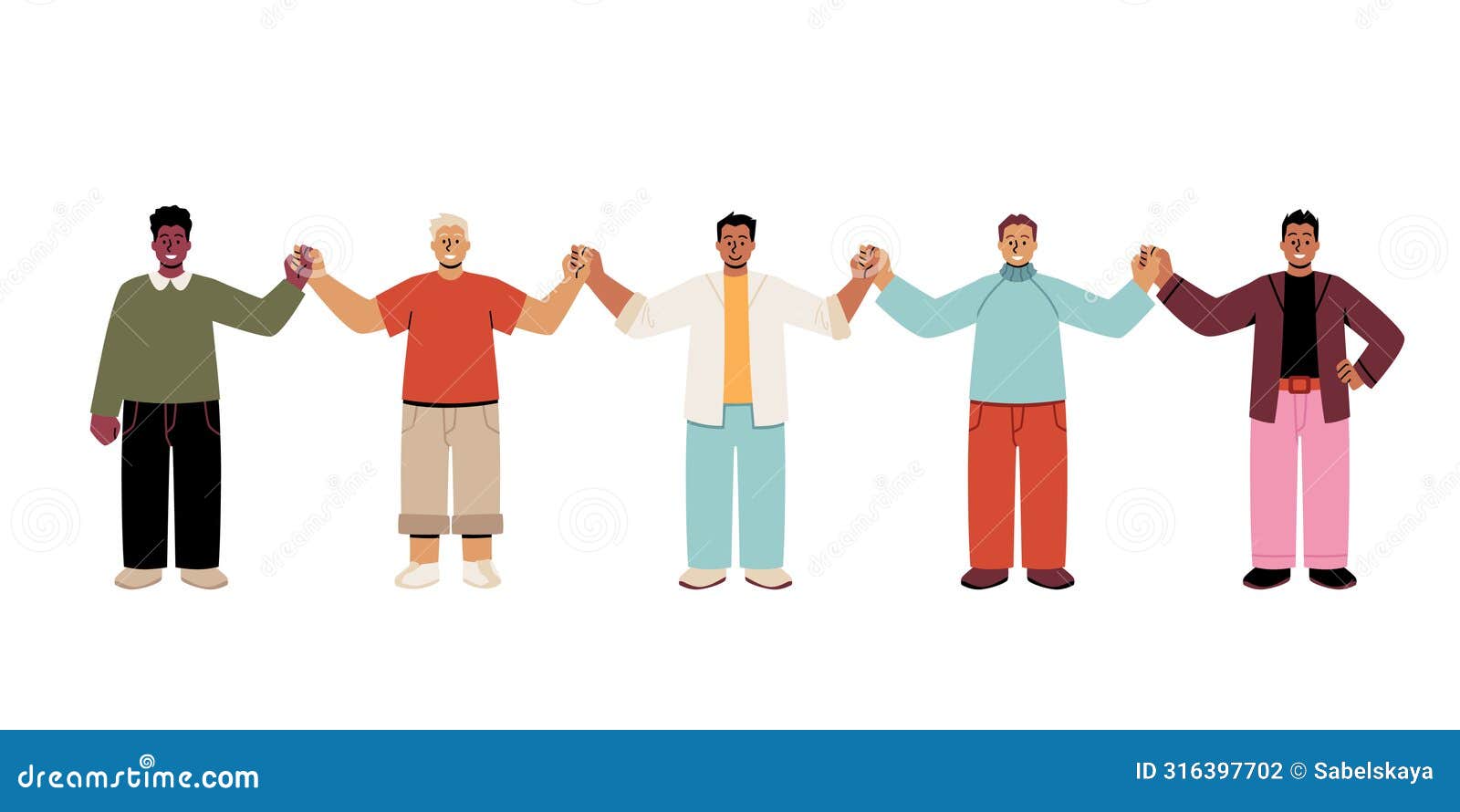 Vector Illustration of Unity, Bringing Different People Together. Stock ...