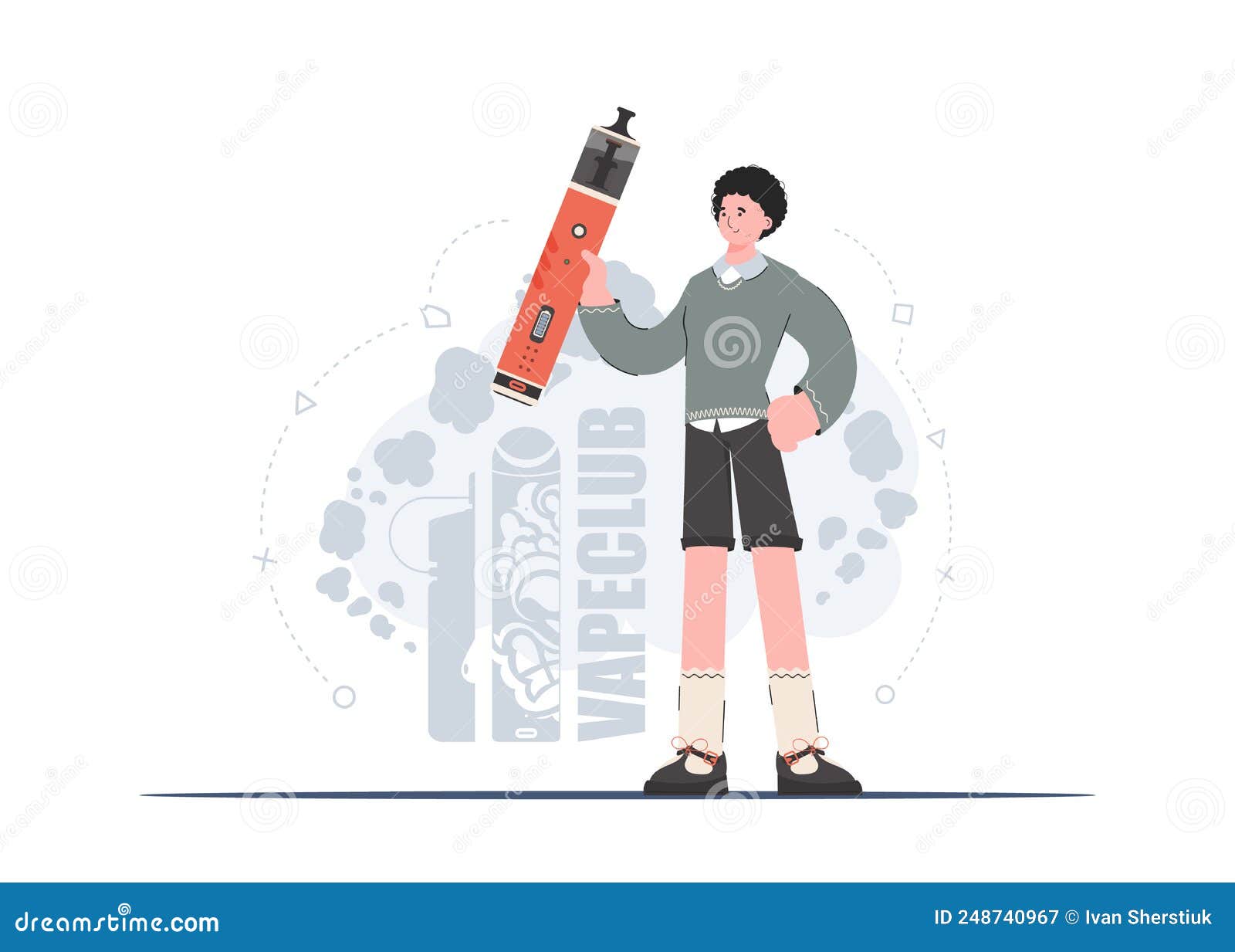 The Guy Holds in His Hands a System for Vaping. Trendy Style with Soft ...