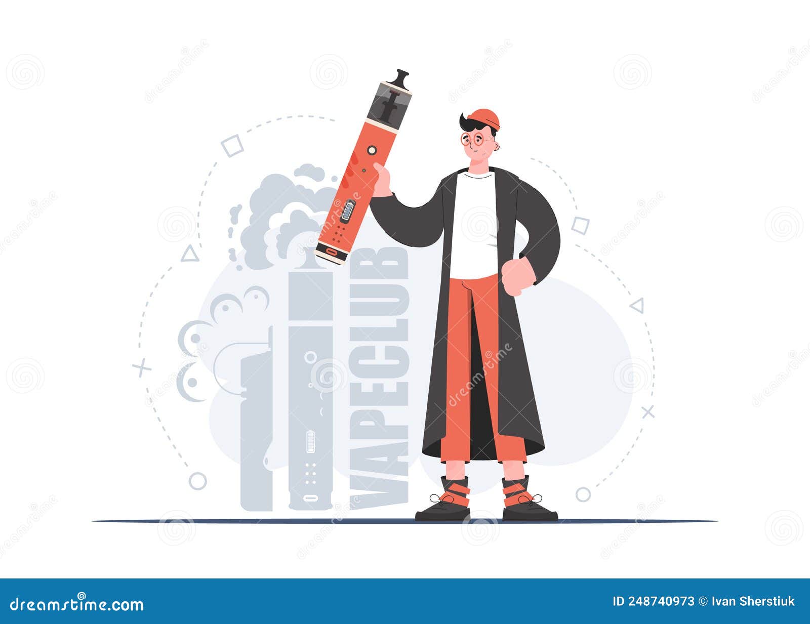 The Guy Holds in His Hands a System for Vaping. Trendy Style with Soft ...