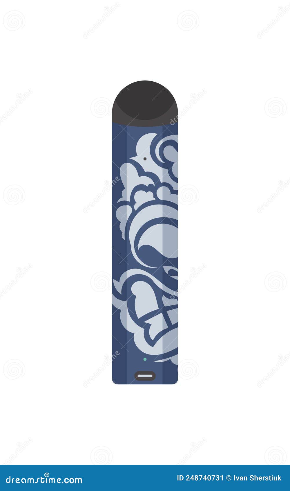 Vape or Vapor Illustration. Cigarette Substitute. Smoking Tool. Vector ...