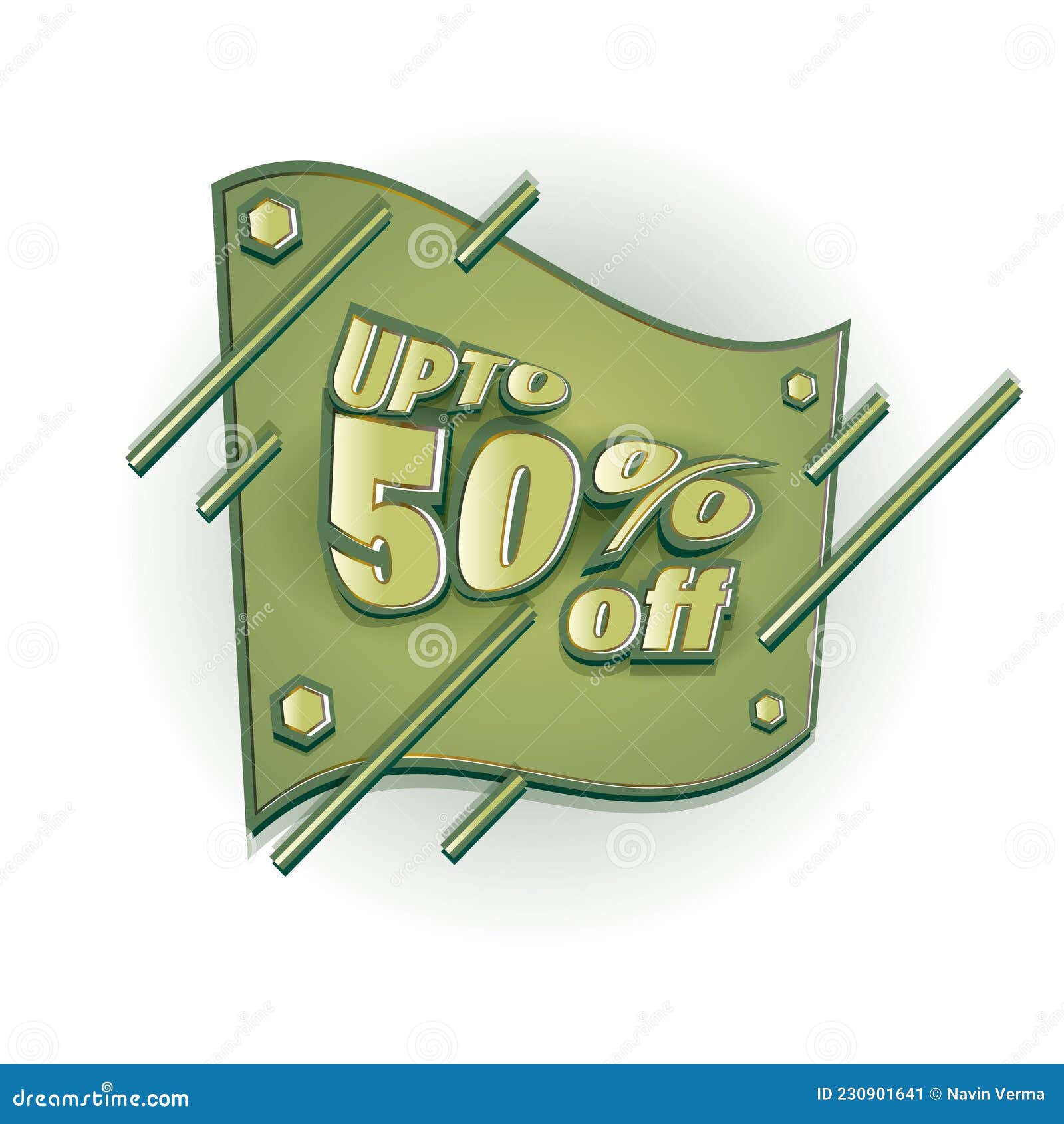 Vector Illustration for Up To 50 Off Label Stock Vector - Illustration ...