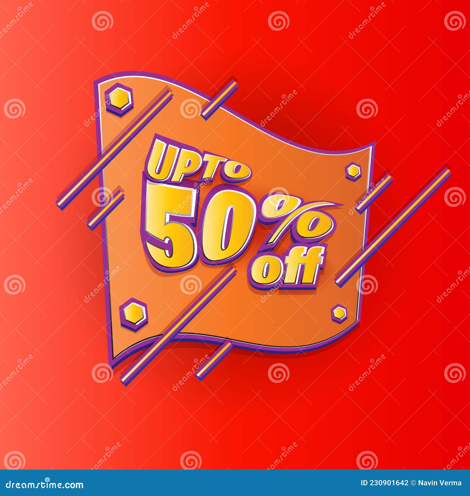 Vector Illustration for Up To 50 Off Label Stock Vector - Illustration ...