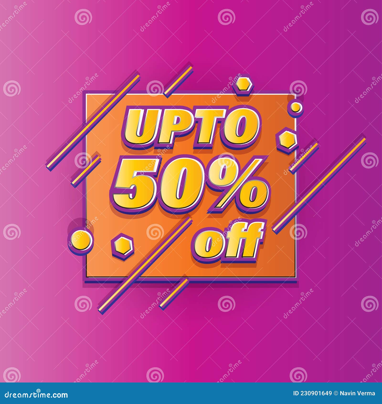 Vector Illustration for Up To 50 Off Label Stock Vector - Illustration ...