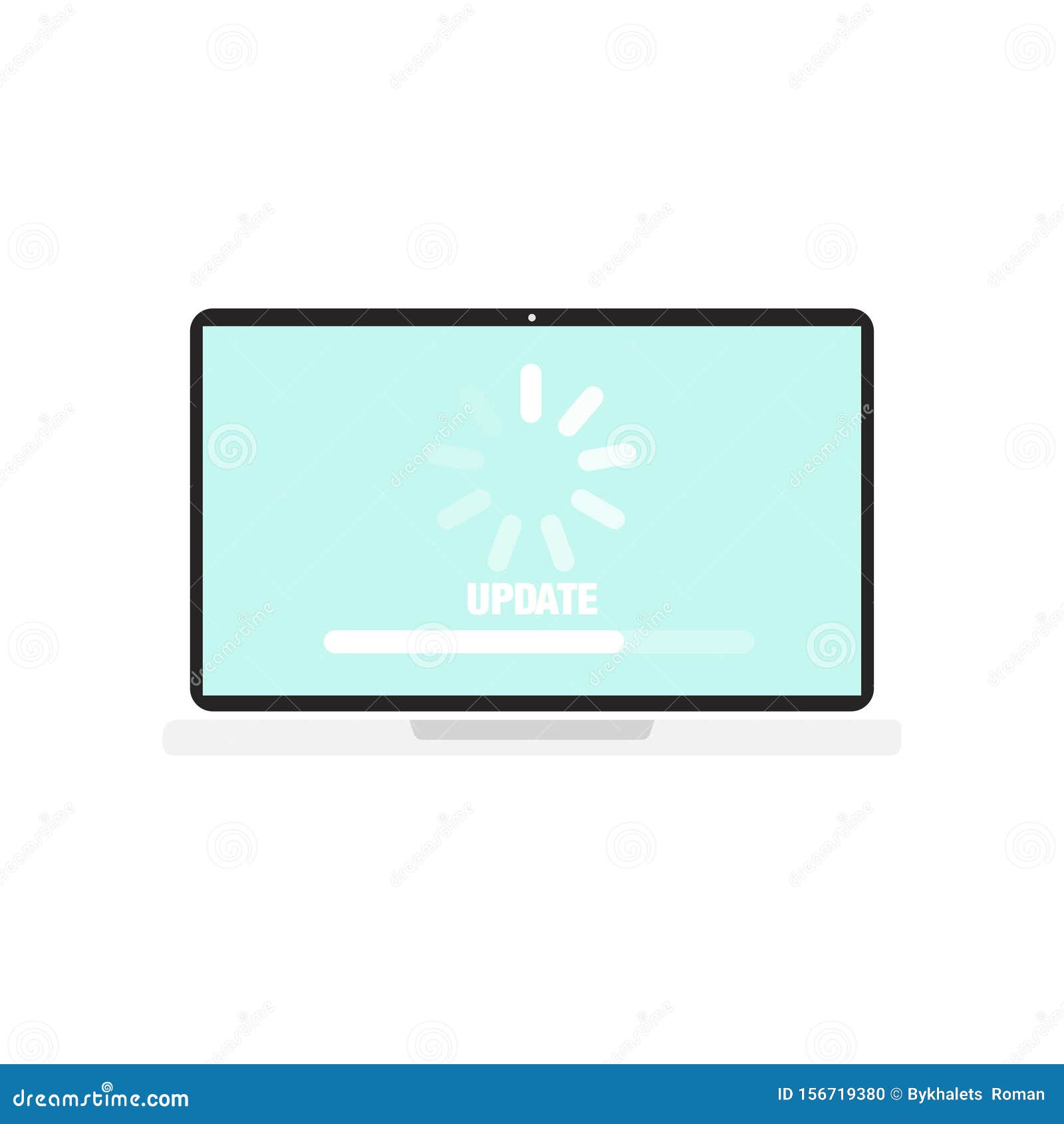 Vector Illustration for Update Device Laptop Flat Design Stock ...