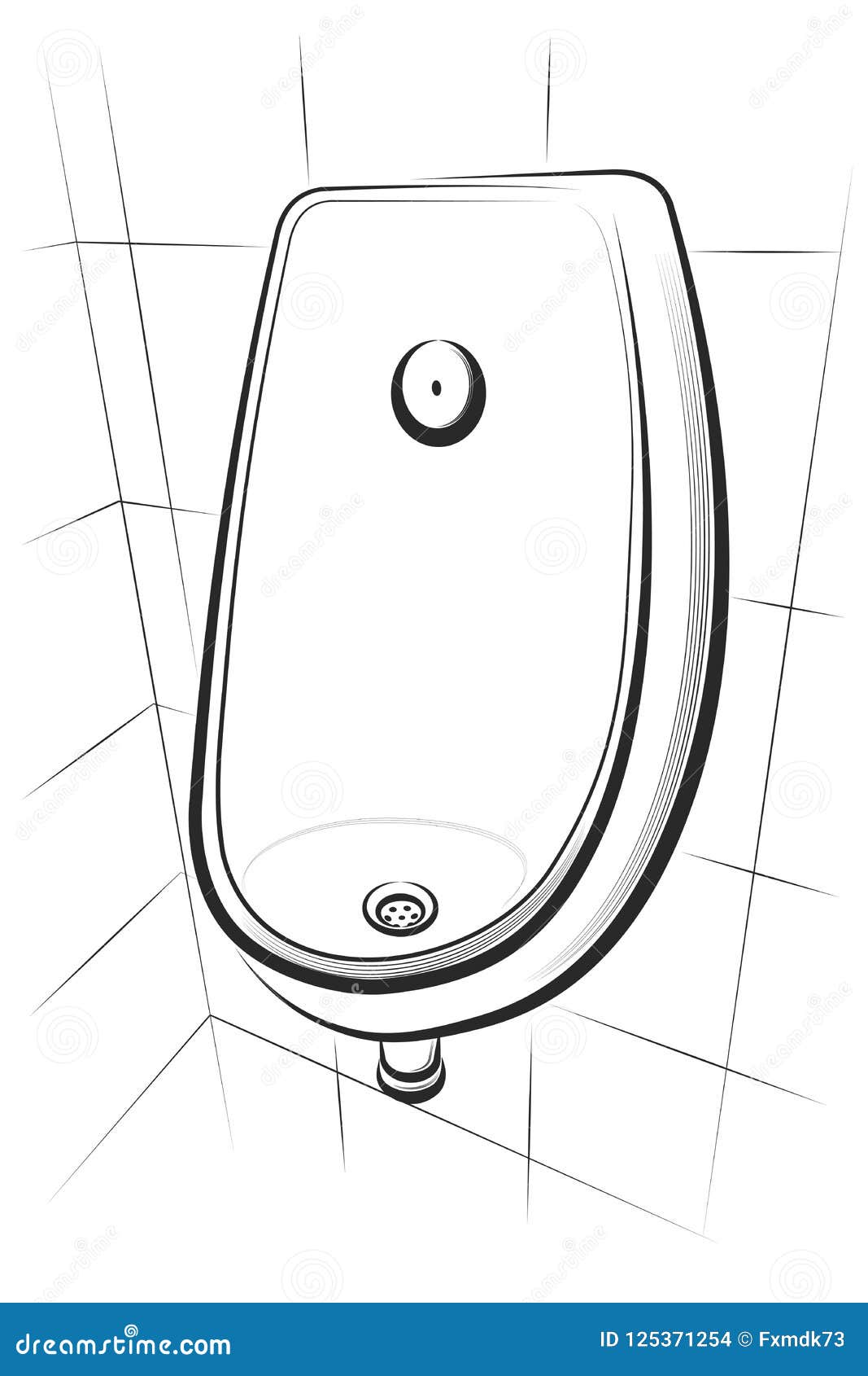 Urinal on a White Background. Stock Vector - Illustration of vector ...