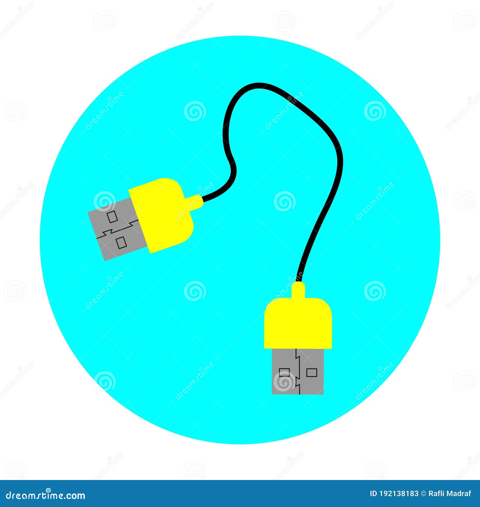Vector Illustration of a USB Type-a Icon, a USB Icon with a Nice Blue ...
