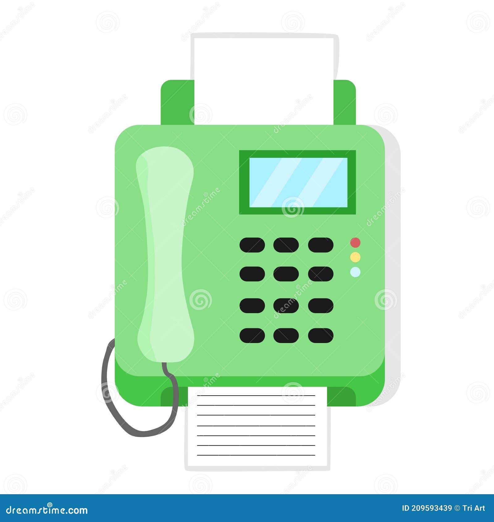Vector Illustration of a Used Fax Machine Stock Vector - Illustration ...