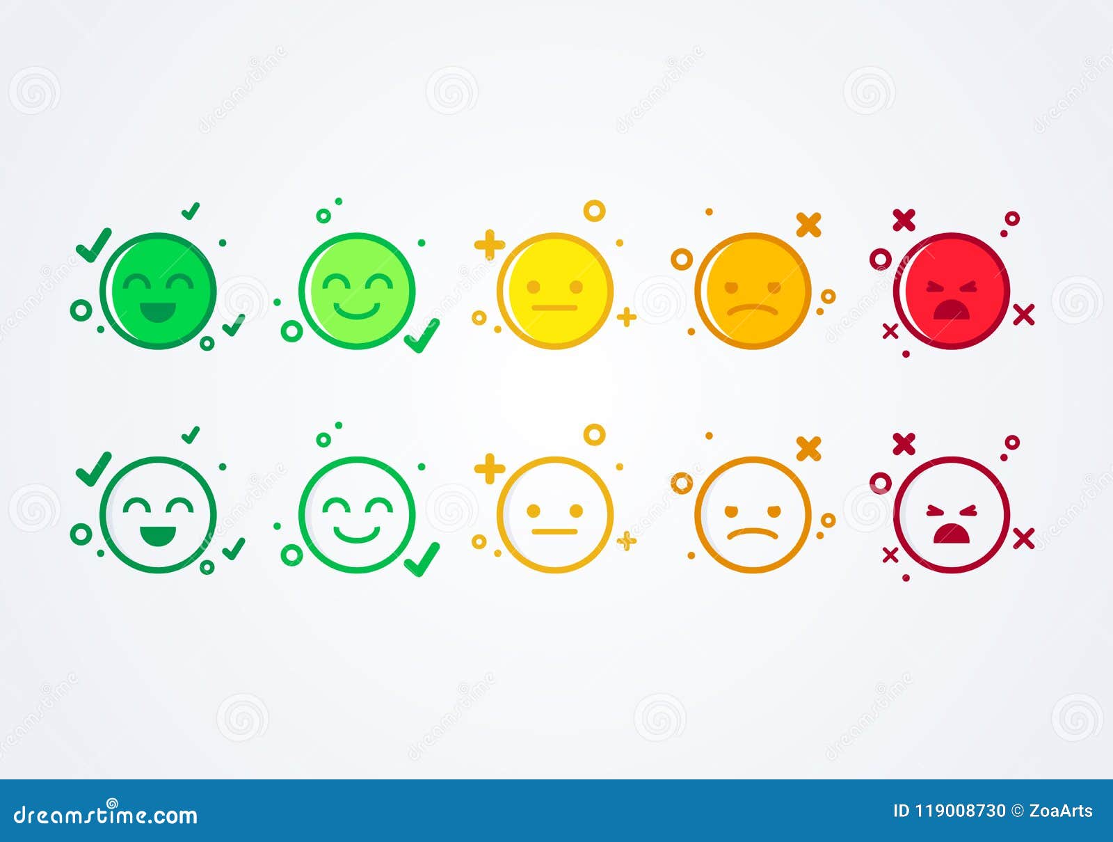 Vector Illustration User Experience Feedback Concept Different Mood ...