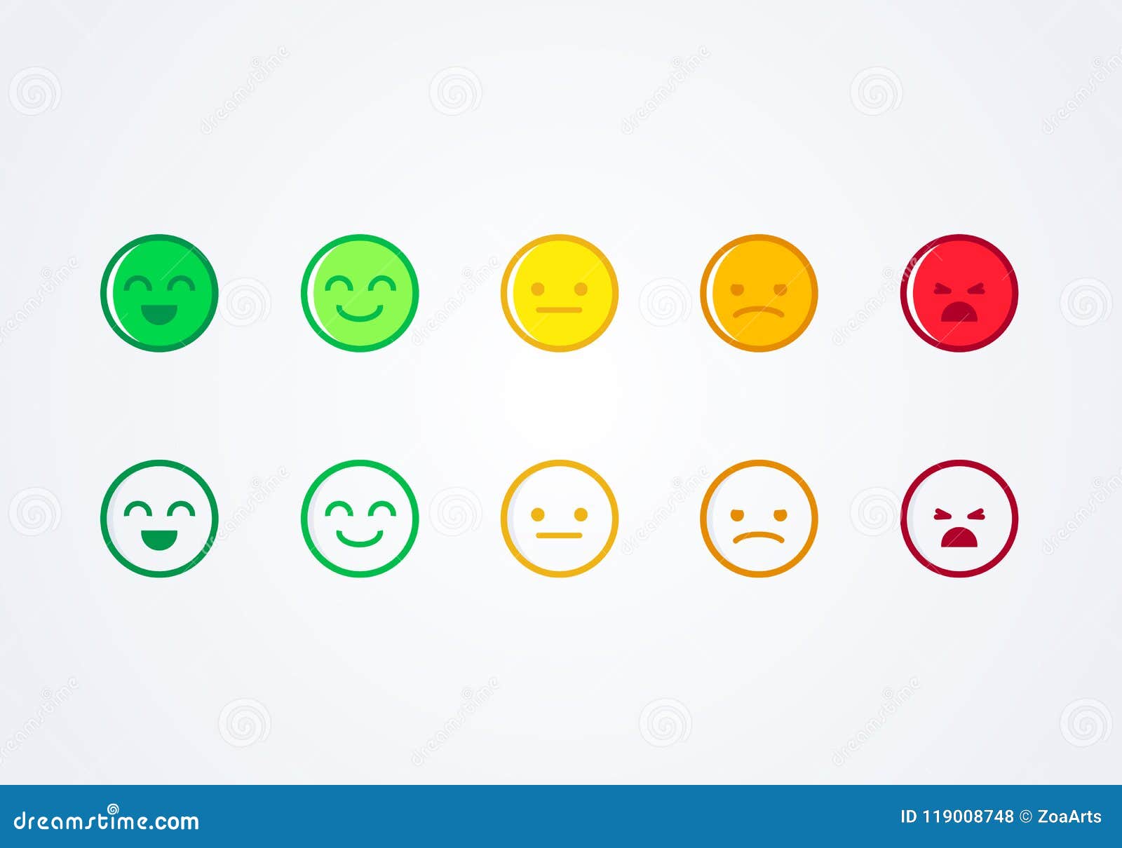 Vector Illustration User Experience Feedback Concept Different Mood ...