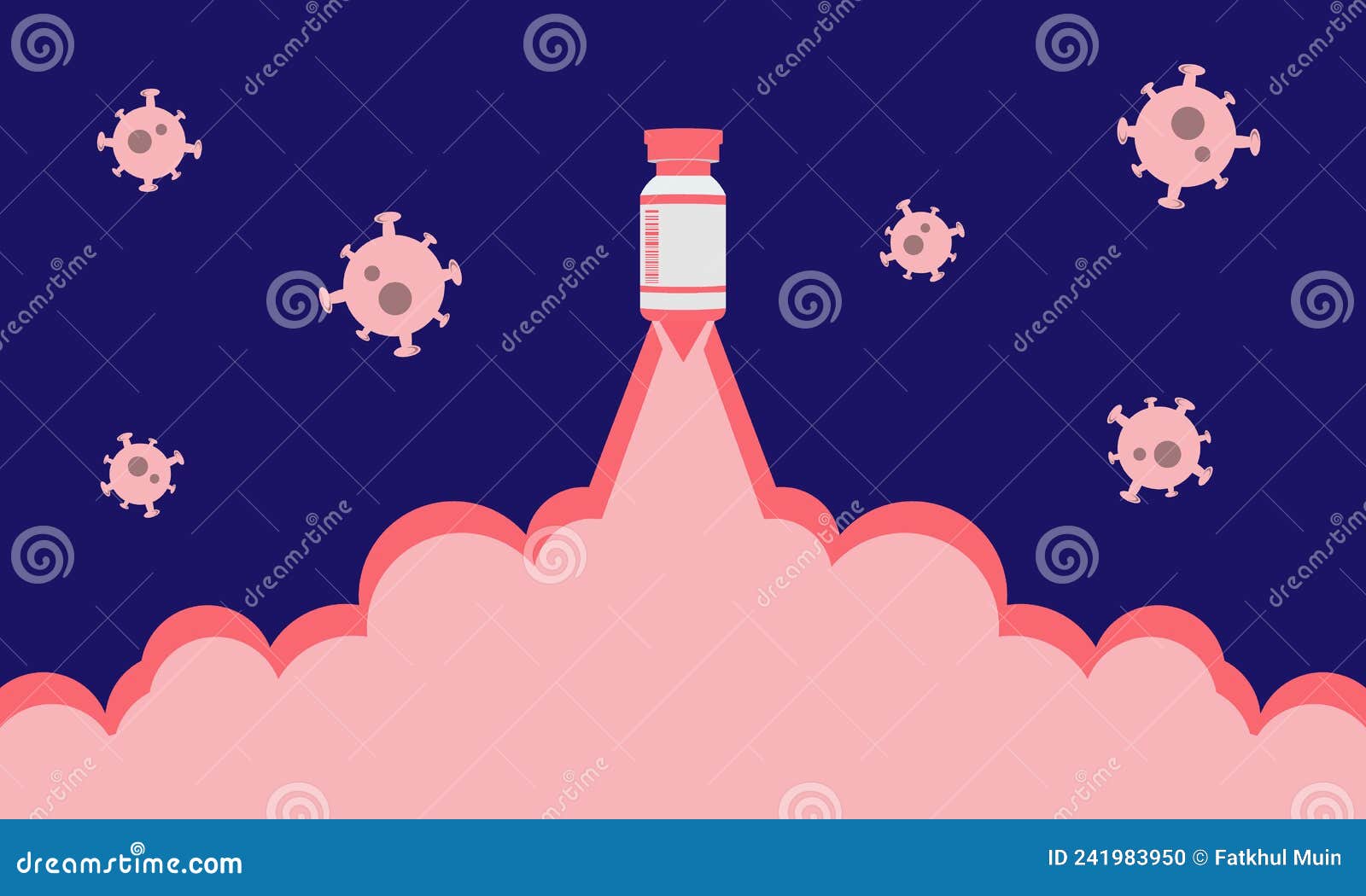 Vector Illustration of a Vaccine Rocket Stock Vector - Illustration of ...