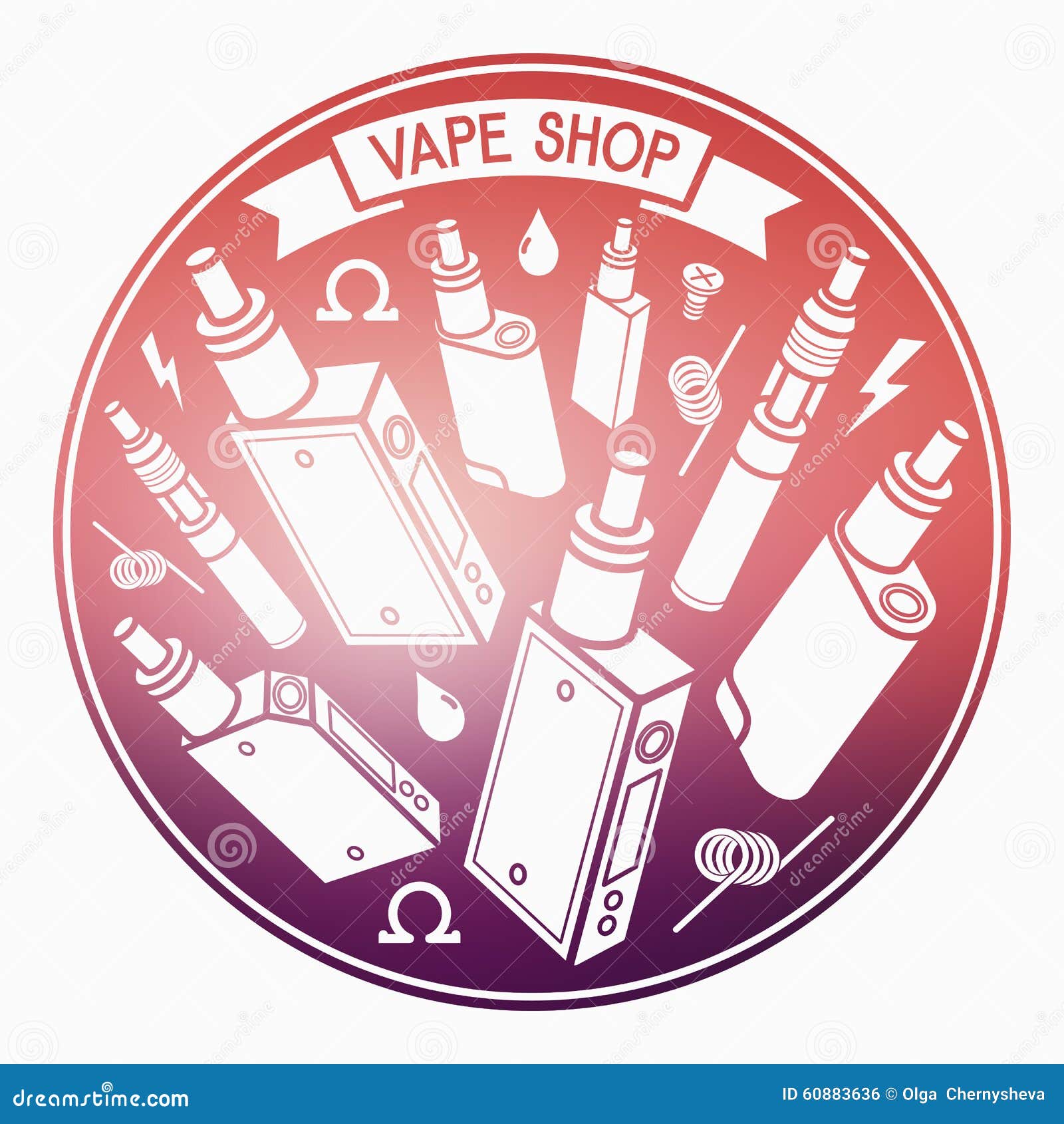 Vector Illustration of Vape on Blurred Background Stock Vector ...