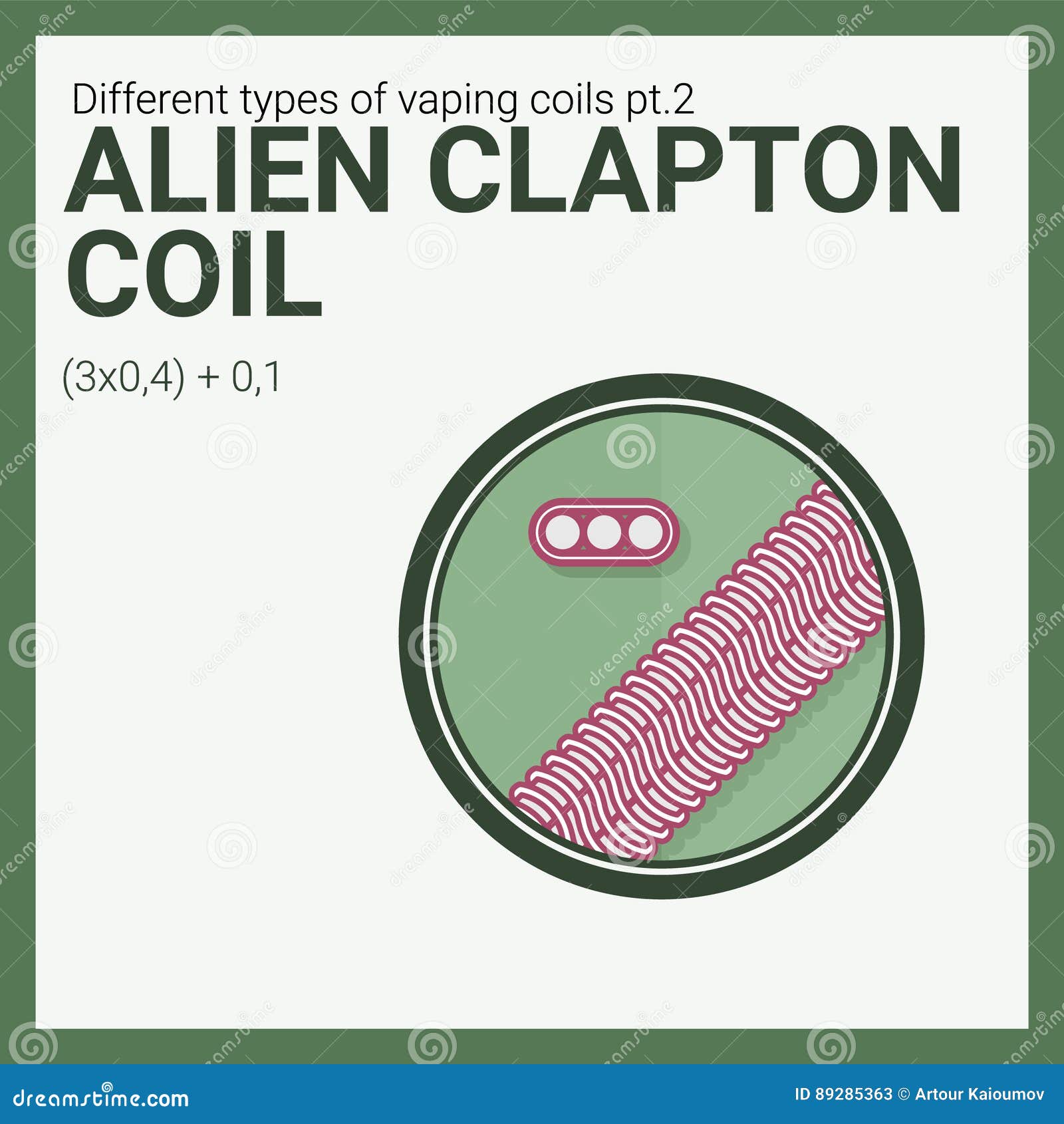 Vector Illustration Vaping Coil. Part of Big Set. Alien Clapton. Stock ...