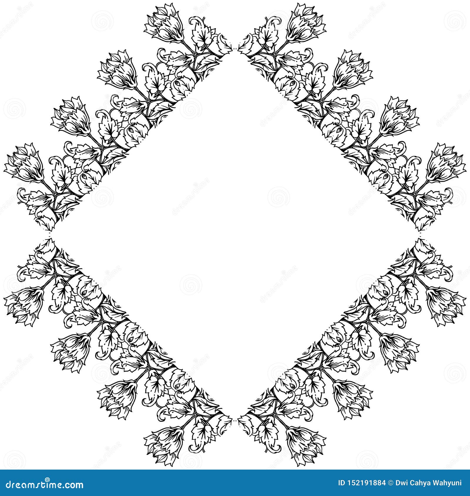 Vector Illustration Various Beauty of Flower Frame for Card Stock ...