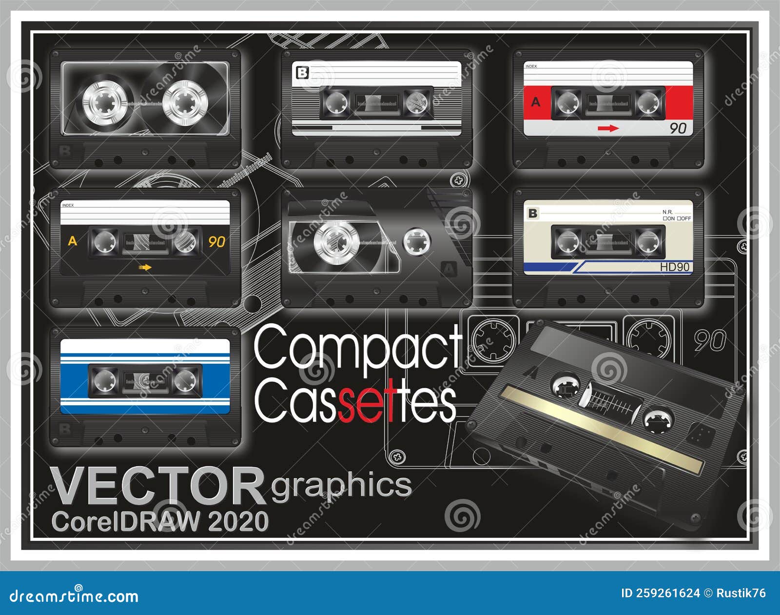 Compact Cassettes Royalty-Free Stock Photography | CartoonDealer.com ...