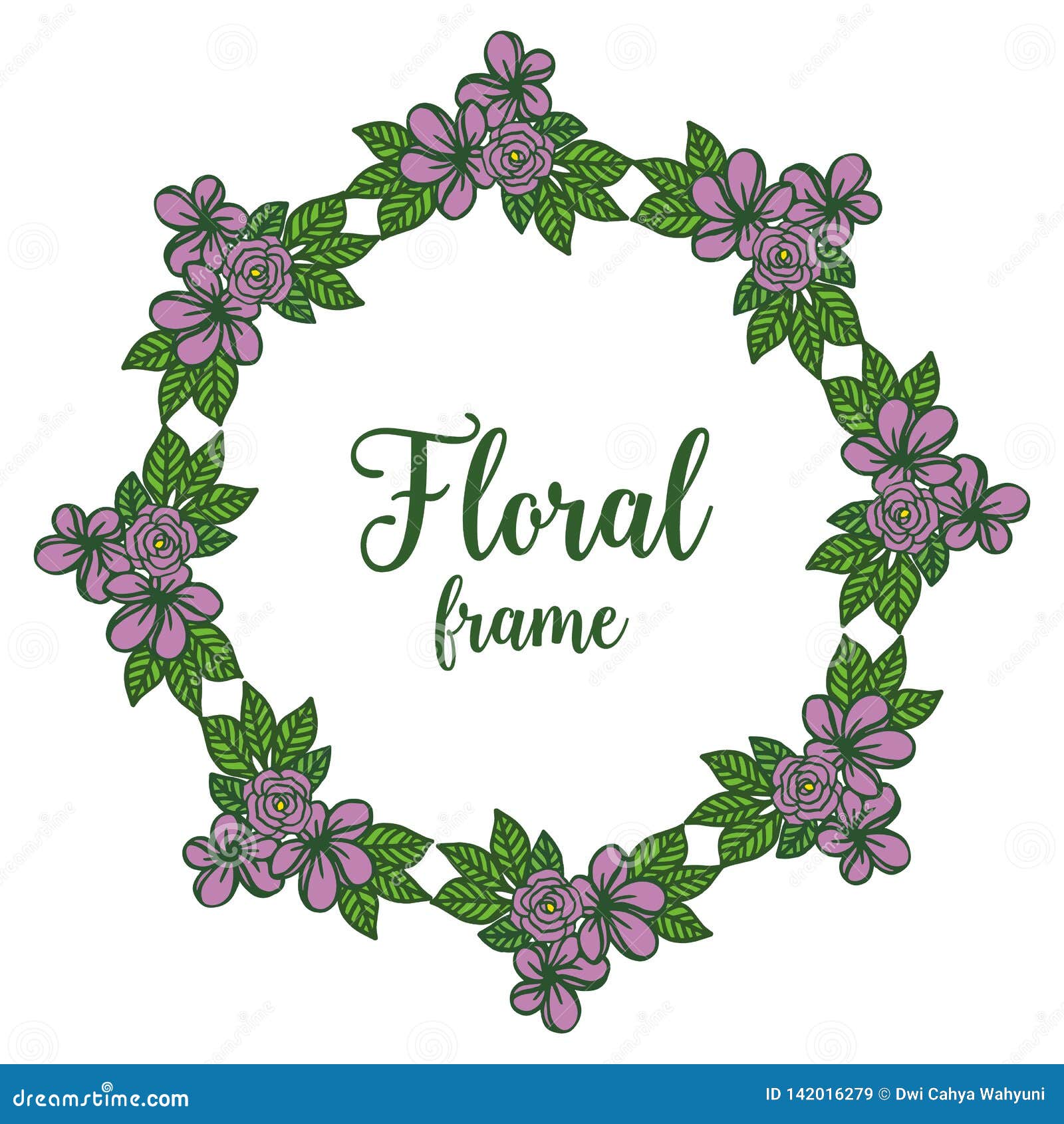 Vector Illustration Various Design Purple Floral Frame Stock Vector ...