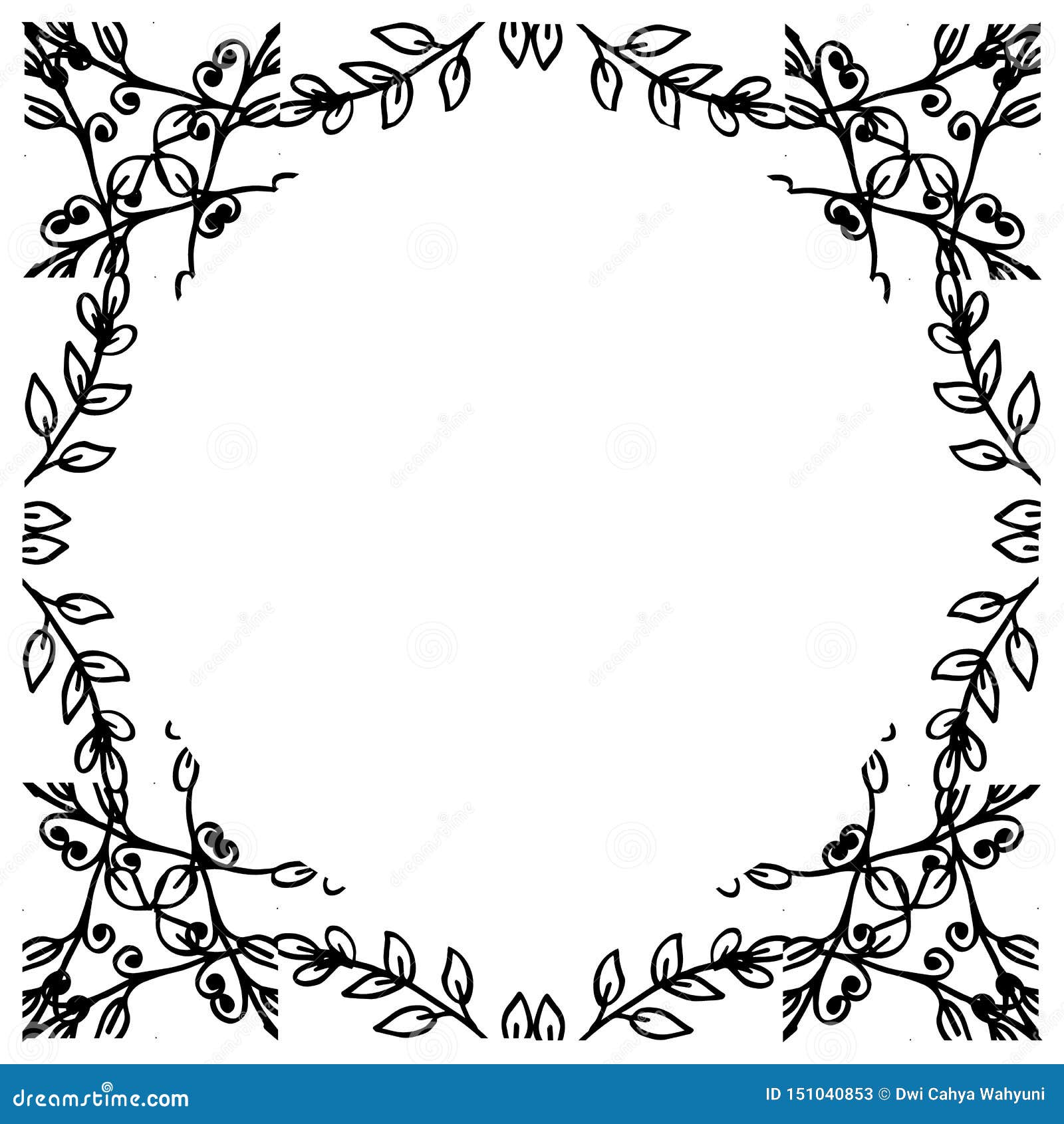Vector Illustration Various Drawing of Flower Frame for Card Stock ...