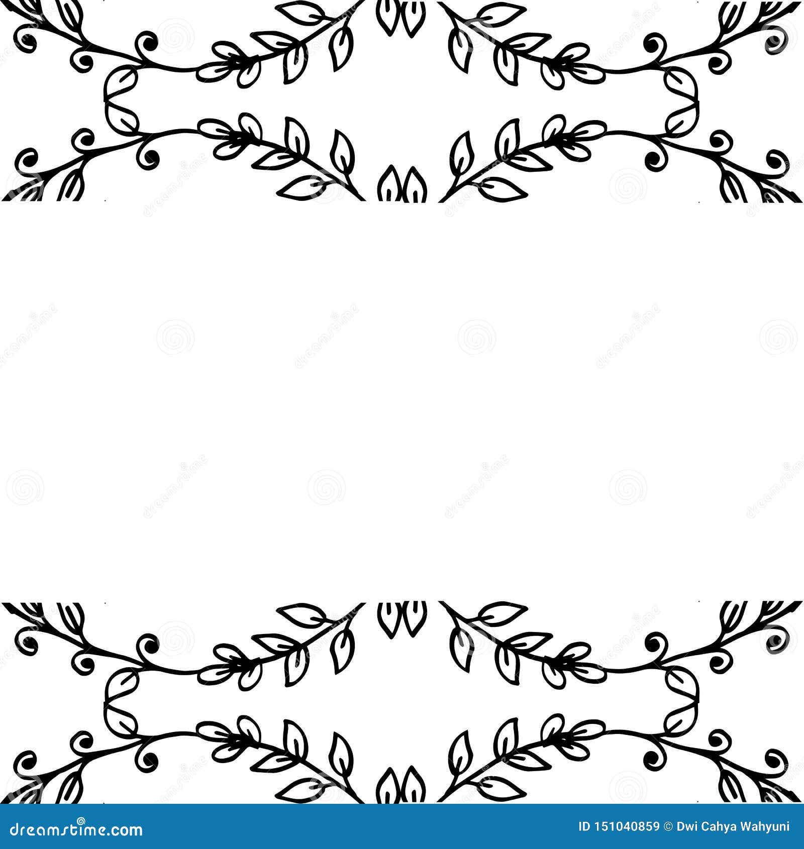 Vector Illustration Various Drawing of Flower Frame for Card Stock ...