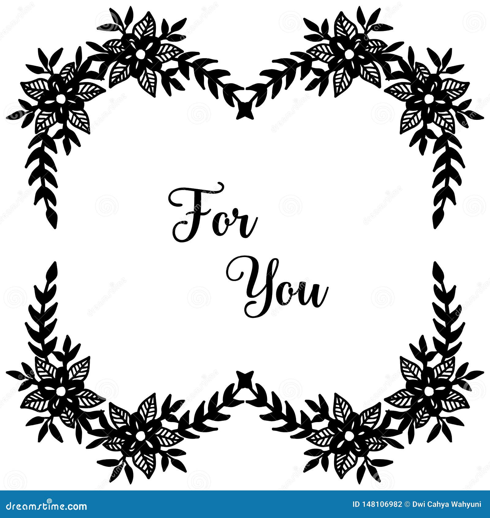 Vector Illustration Various Drawing of Flower Frame with Decoration ...