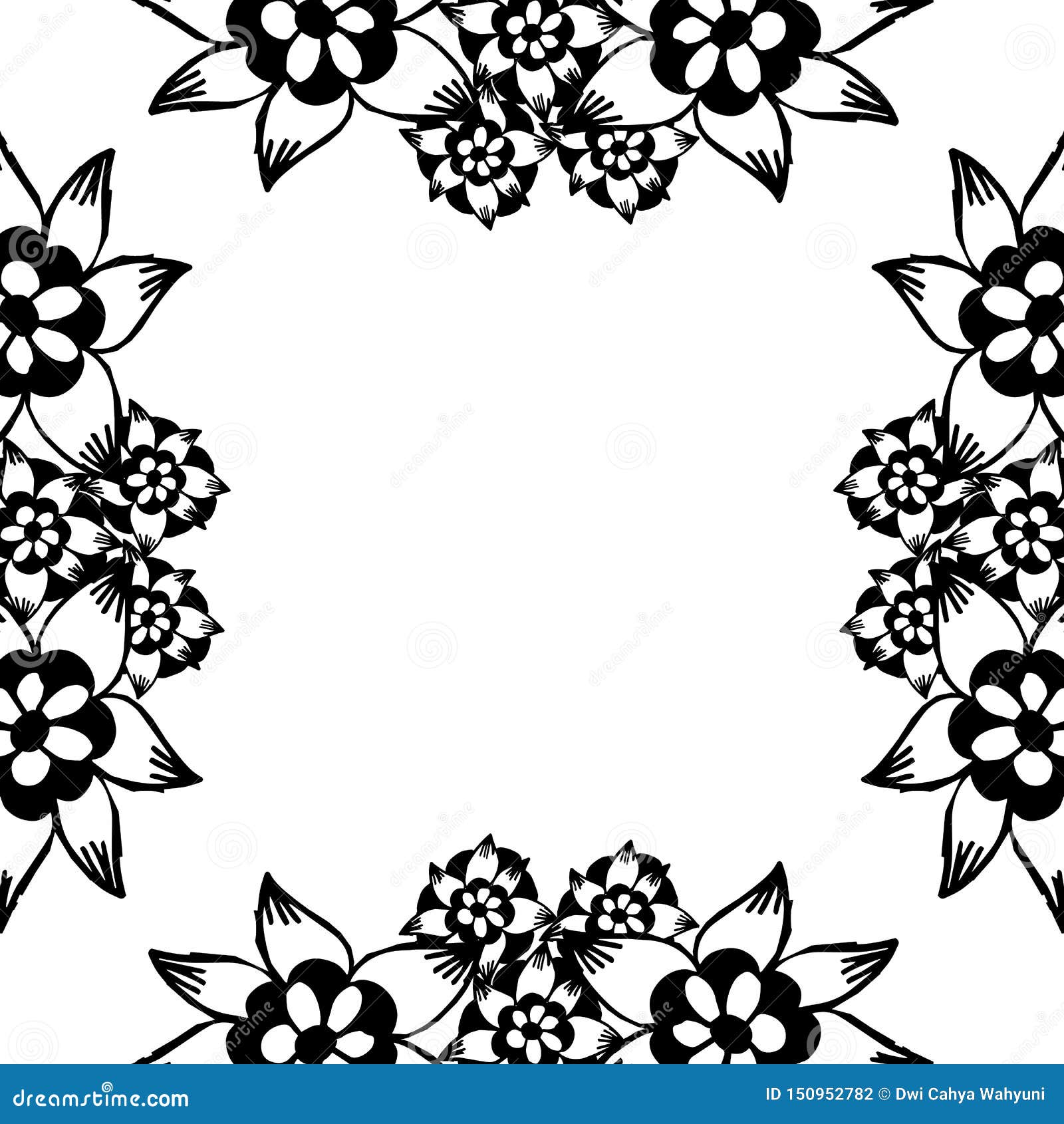 Vector Illustration Various Drawing Flower Frame for Design Abstract ...