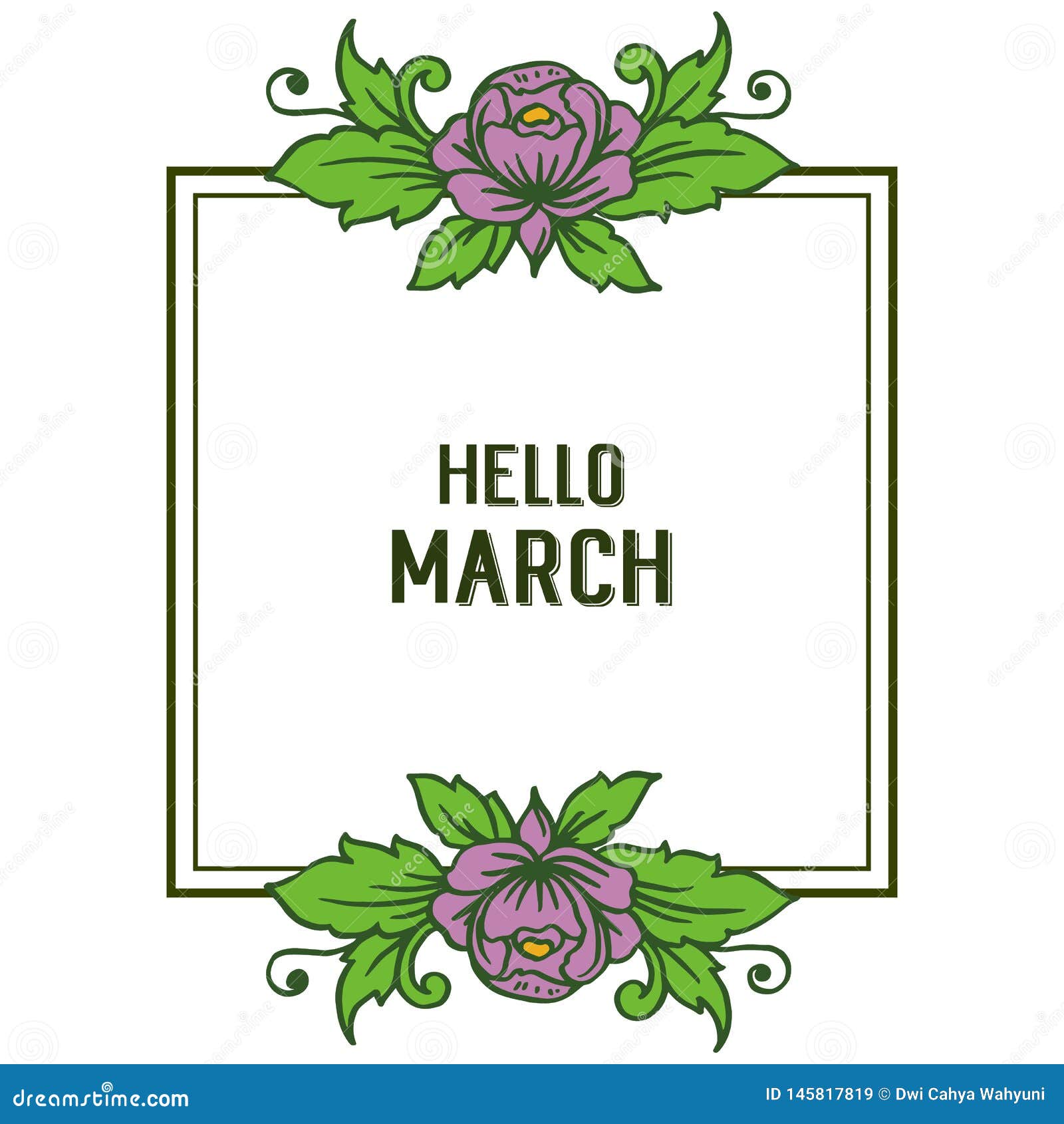 Vector Illustration Various of Drawing Flower Frame for Greeting Card ...
