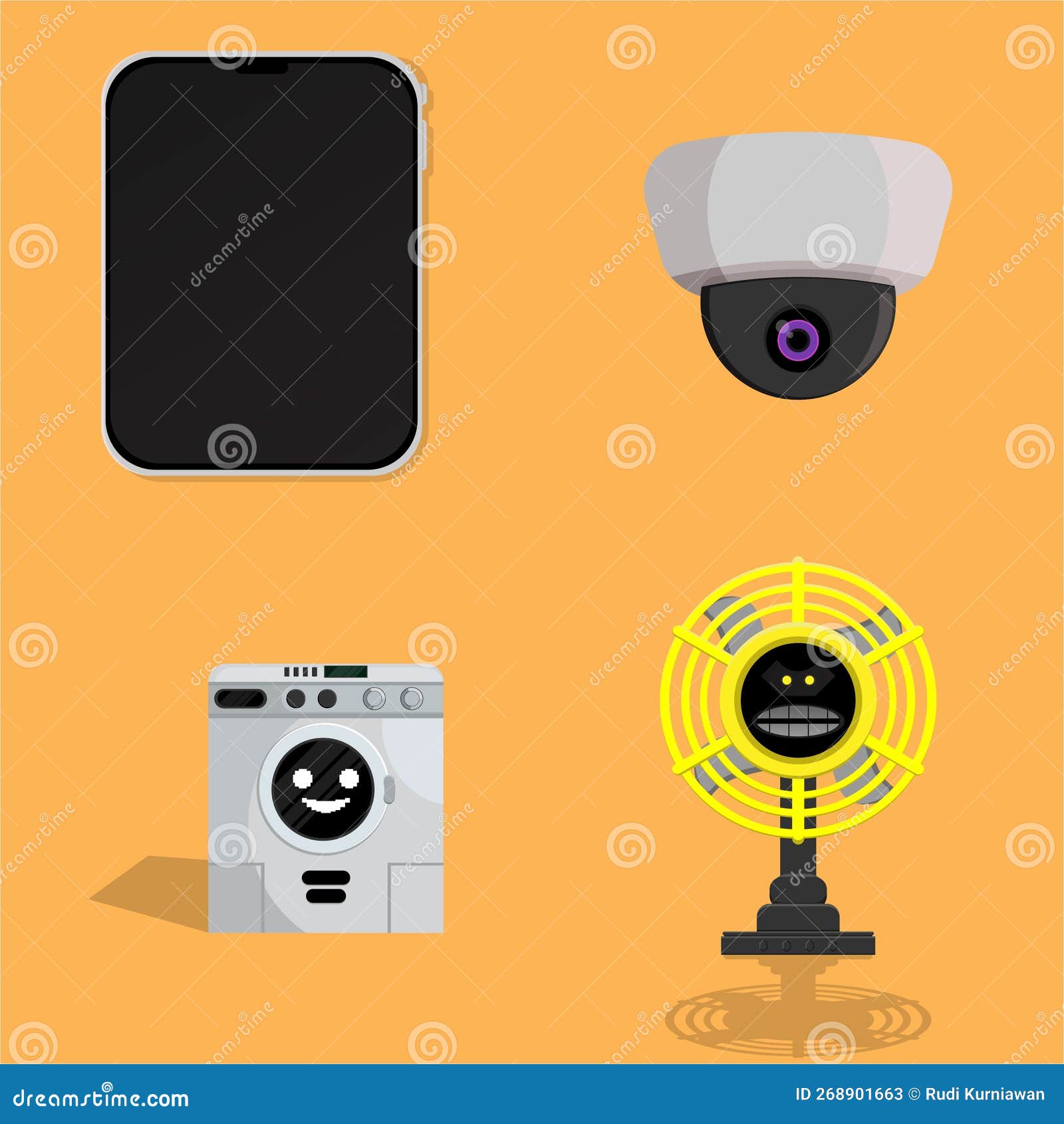 Vector Illustration of Various Electronic Tools. Stock Vector ...