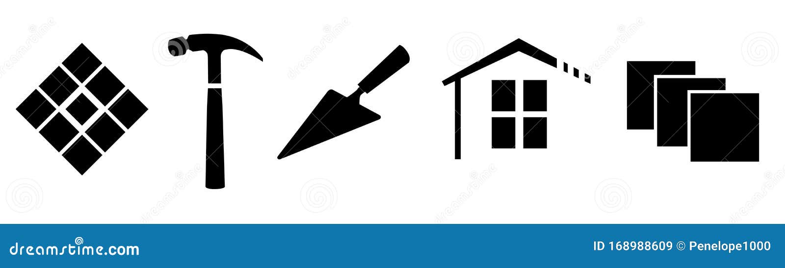 Abstract Tiler Service Vector Illustration with Various Elements of the ...