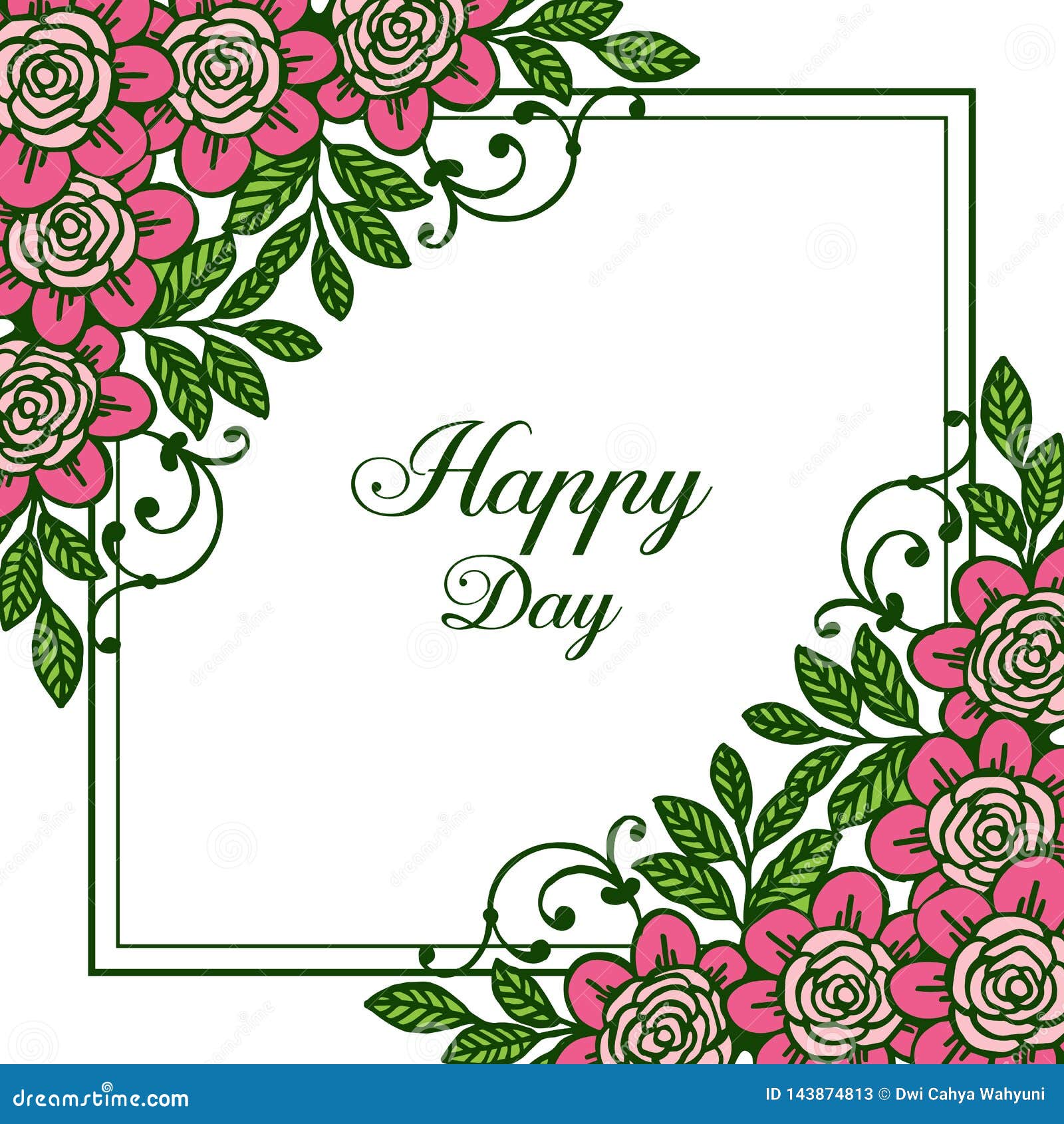Vector Illustration Various Floral Frame for Design Happy Day Stock ...