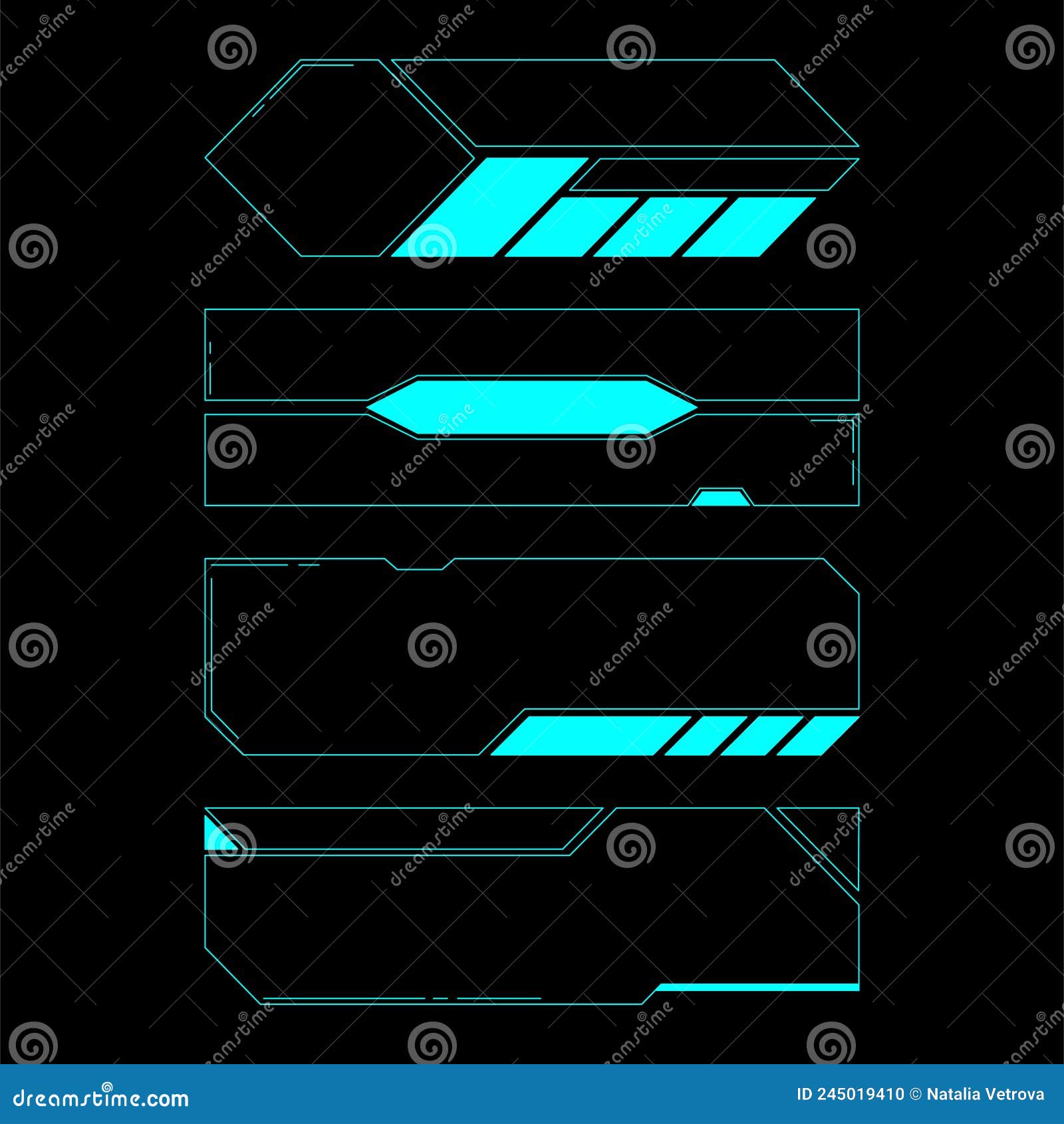 Vector Illustration with Various Lines, Circles, Stripes. Blue ...