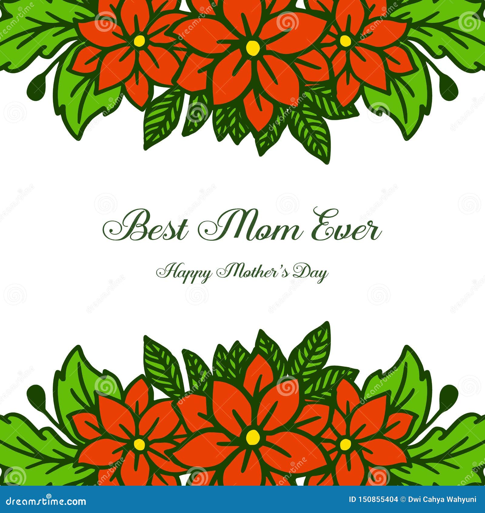 Vector Illustration Various Pattern Art Orange Flower Frame with ...