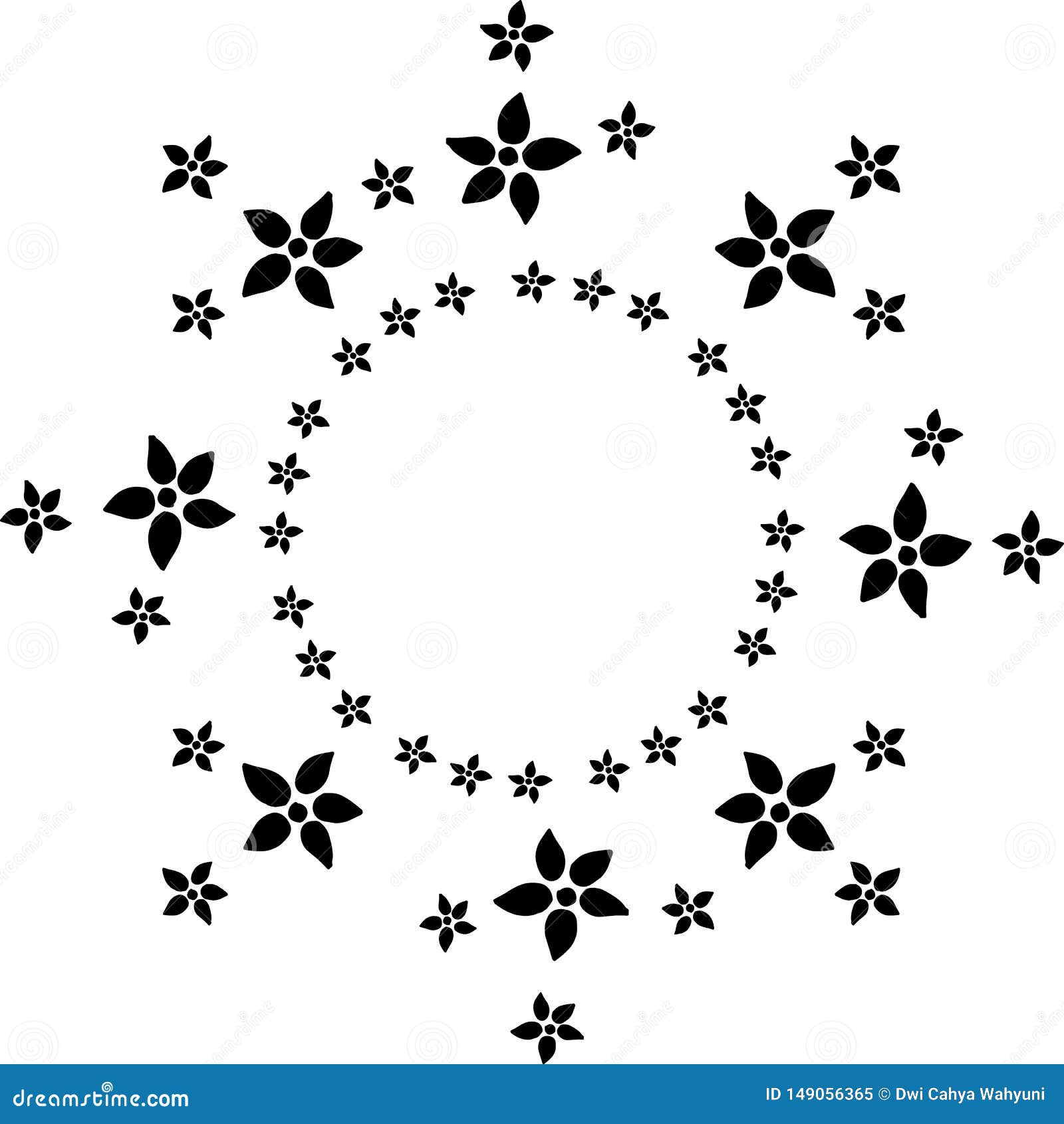 Vector Illustration Various Pattern Flower Frame with Decoration Poster ...