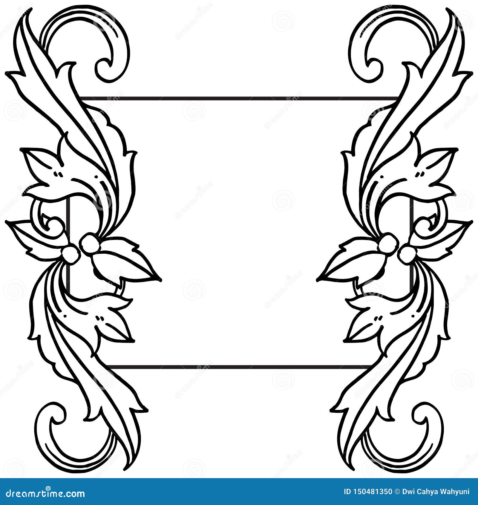 Vector Illustration Various Pattern Flower Frame with Template ...