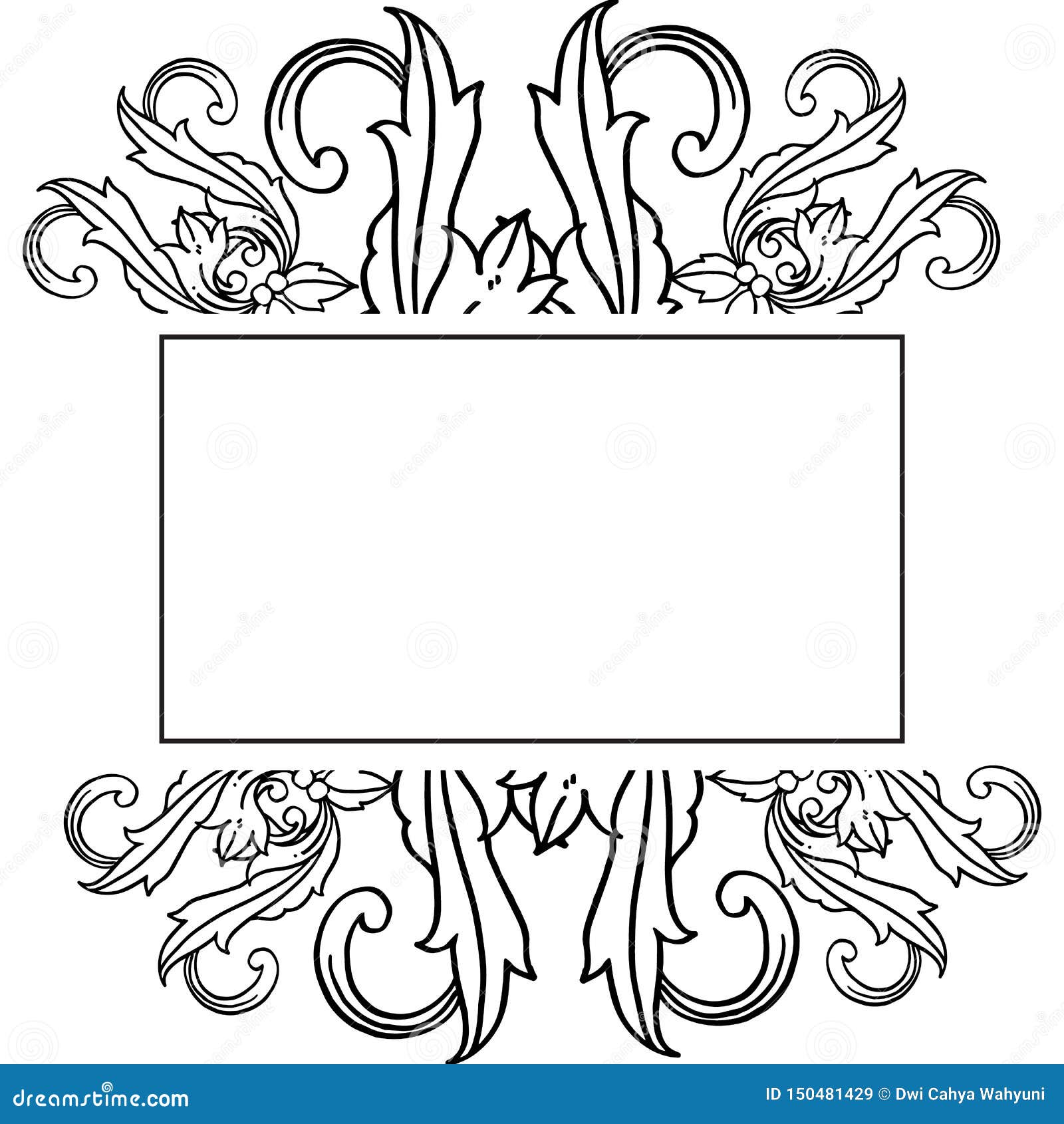 Vector Illustration Various Pattern Flower Frame with Template ...