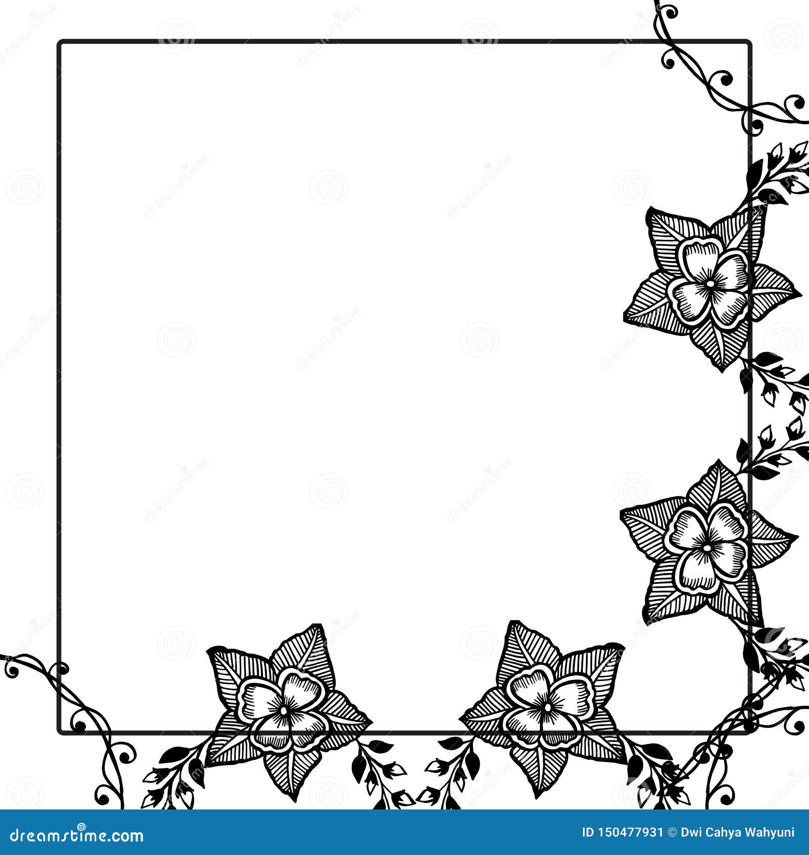 Vector Illustration Various Shape for Beautiful Flower Frame Stock ...